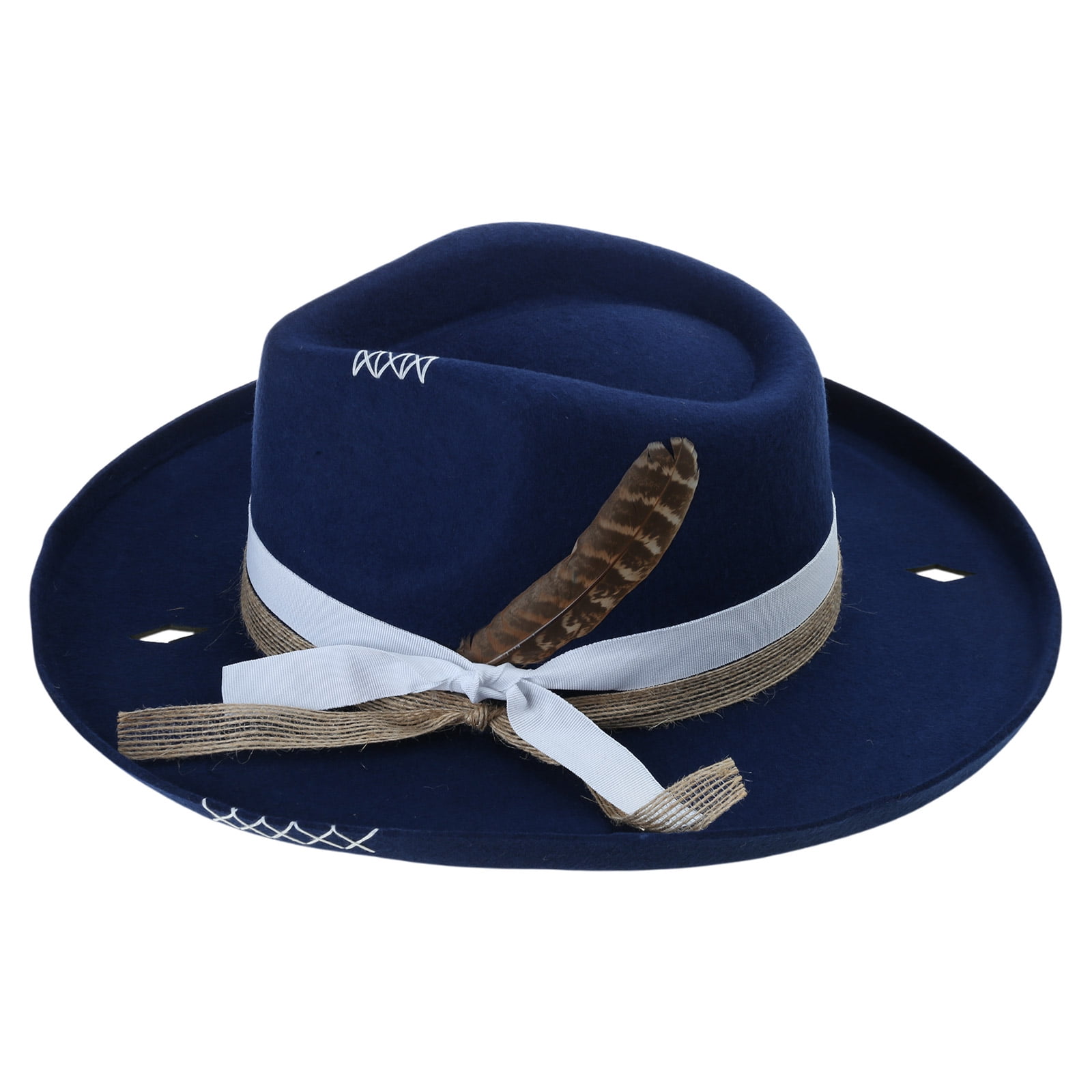 Distressed Hat for Men Women with Woven Belt Wool Hat Cosplay Costume ...