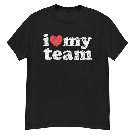 Distressed I Love My Team Graphic TShirt Sport Group Fan Grunge Gift ...