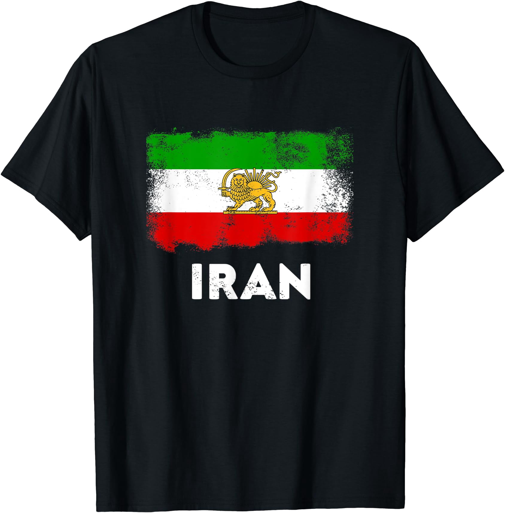 Distressed Iran Flag Lion Sun Emblem T-Shirt Showcasing Heritage ...