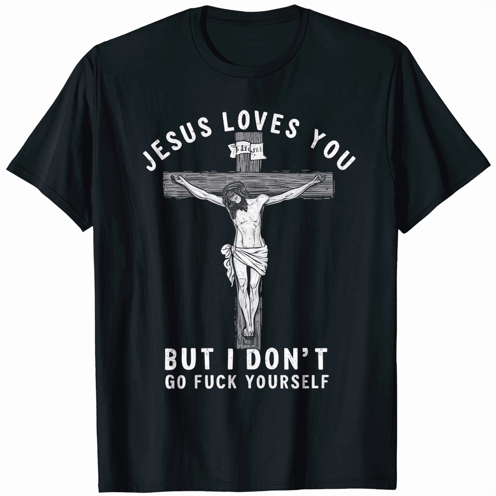 Distressed Jesus Cross T-Shirt Christian Religious Tee - Walmart.com