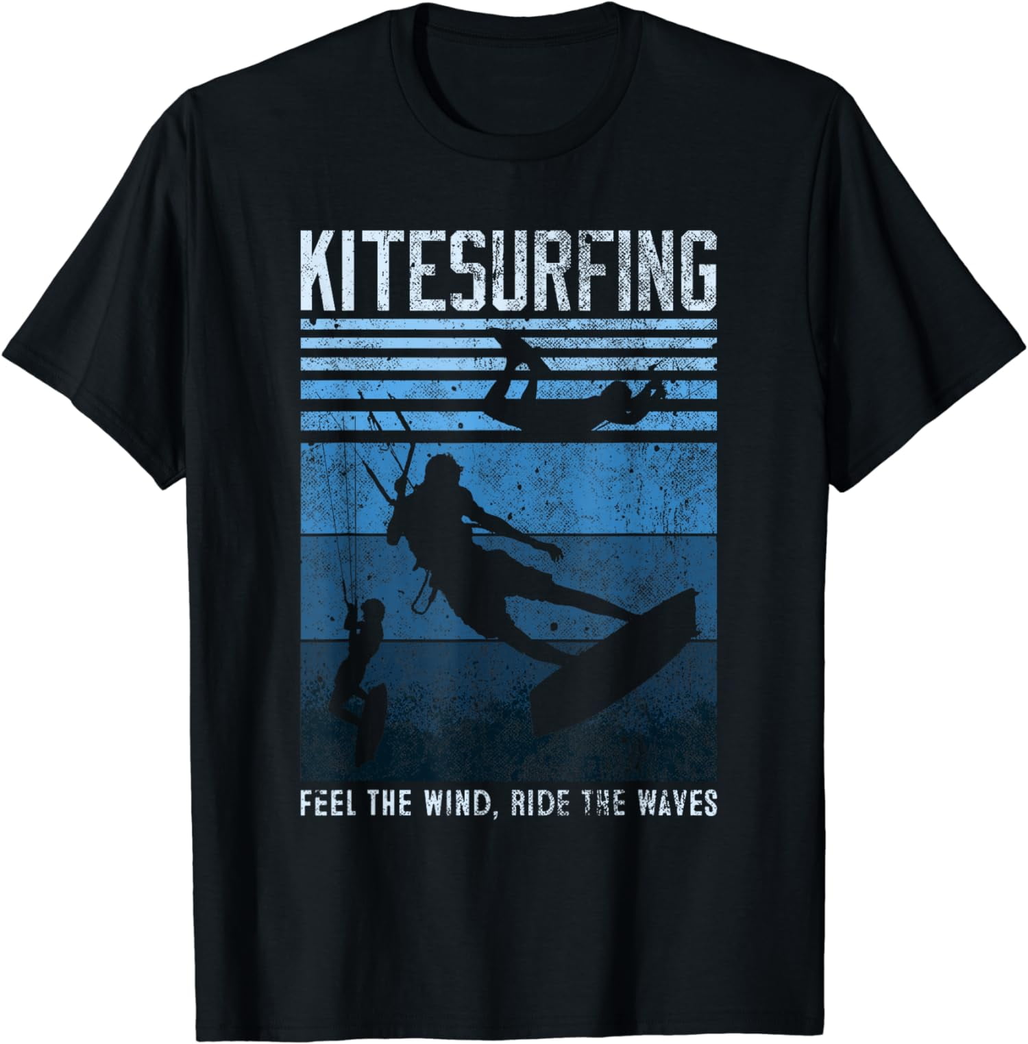 Distressed Kitesurfing Feel The Wind, Ride The Waves T-Shirt - Walmart.com