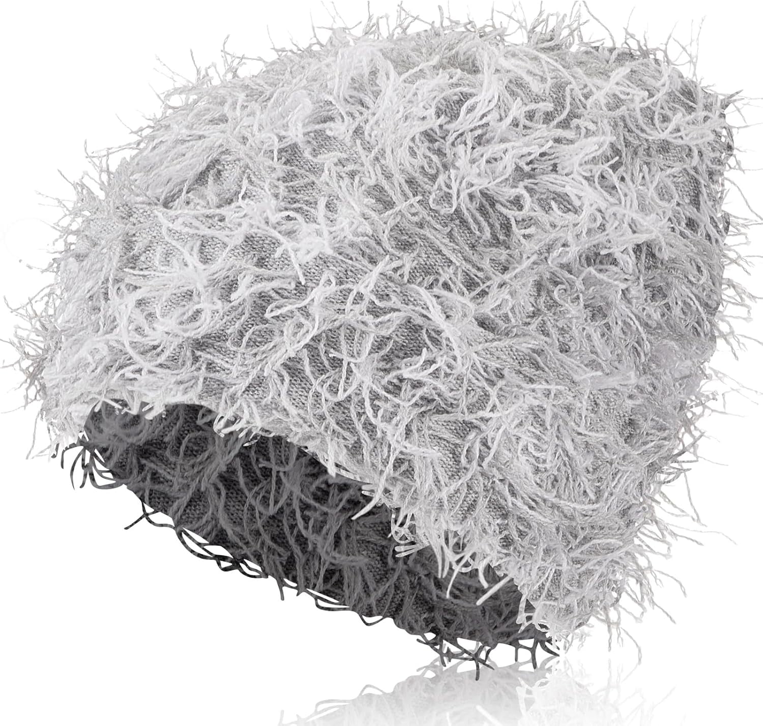 Distressed Knitted Beanie Fuzzy Winter Hats Thick Warm Beanies Y2k ...