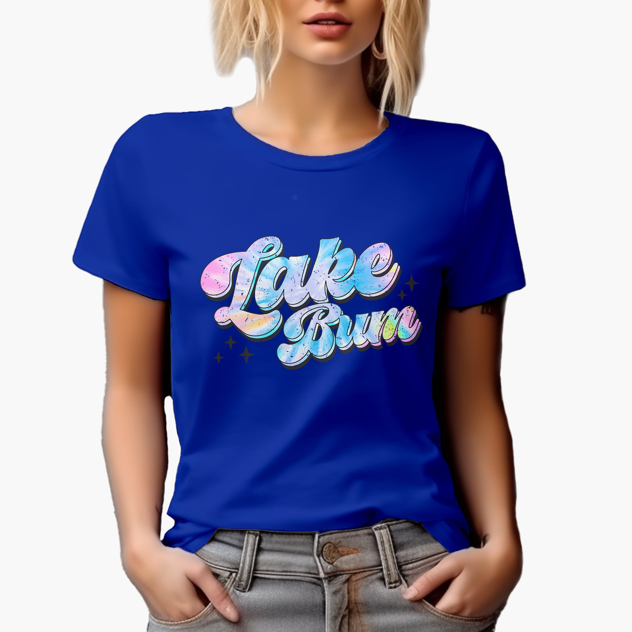 Distressed Lake Bum Tie Dye Text Art, Royal Blue T-Shirt, XL - Walmart.com