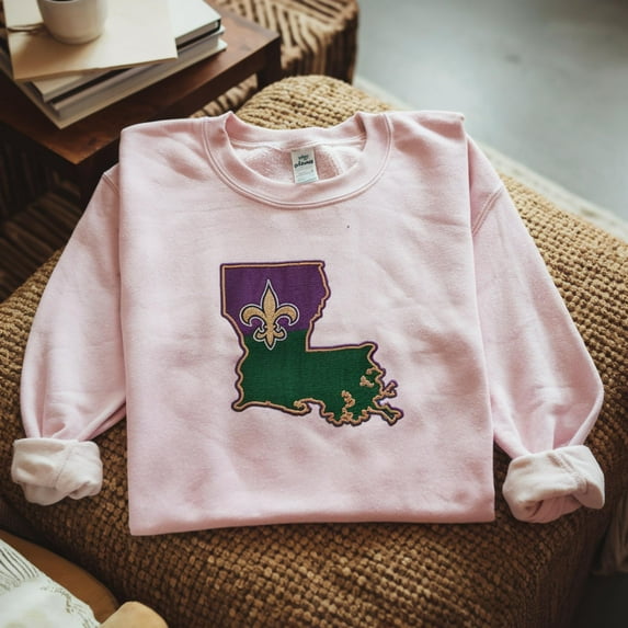 Distressed Mardi Gras Embroidered Sweatshirt, Mardi Gras Carnival Shirt ...