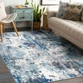 World Rug Gallery Distressed Modern Abstract Area Rug Blue 5'x7' 5' x 8 ...
