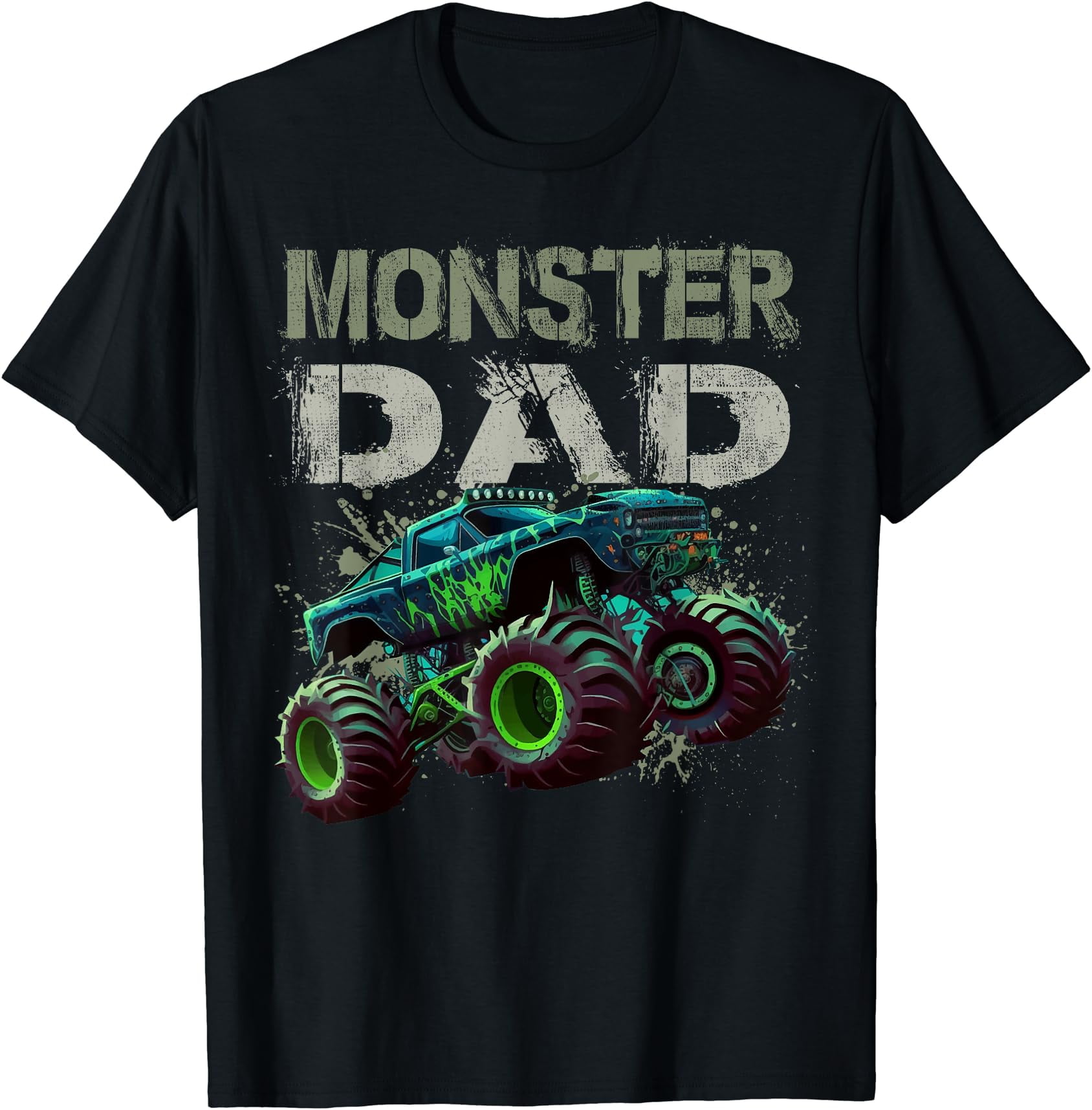Distressed Monster Truck Family Matching T-Shirt for Dad Enthusiasts ...