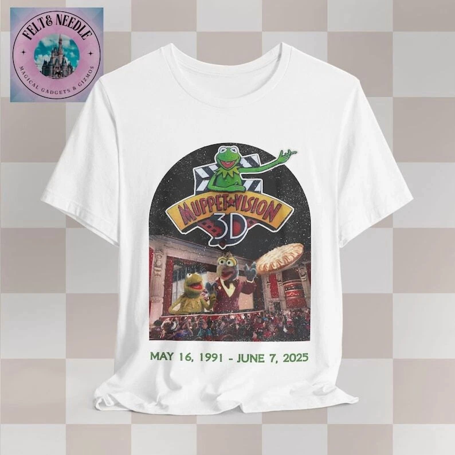 Distressed Muppet Vision 3D Tee Shirt, Unisex T Shirt, Kermit and Gonzo ...