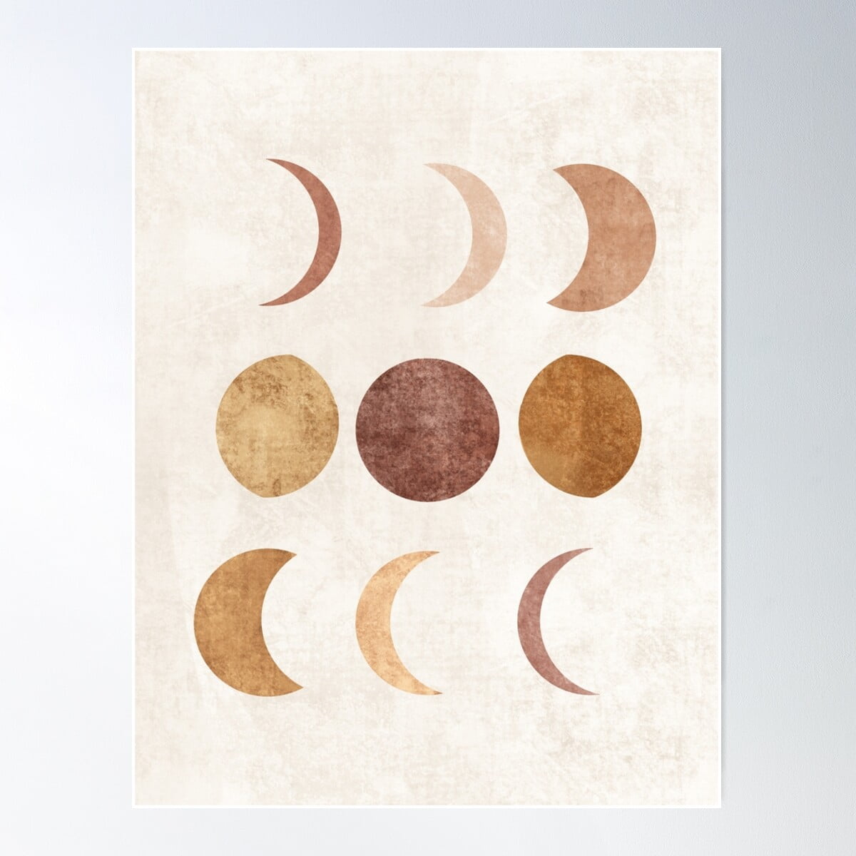 Distressed Mustard Yellow Neutral Tones - Lunar Moon Phases - Starry ...