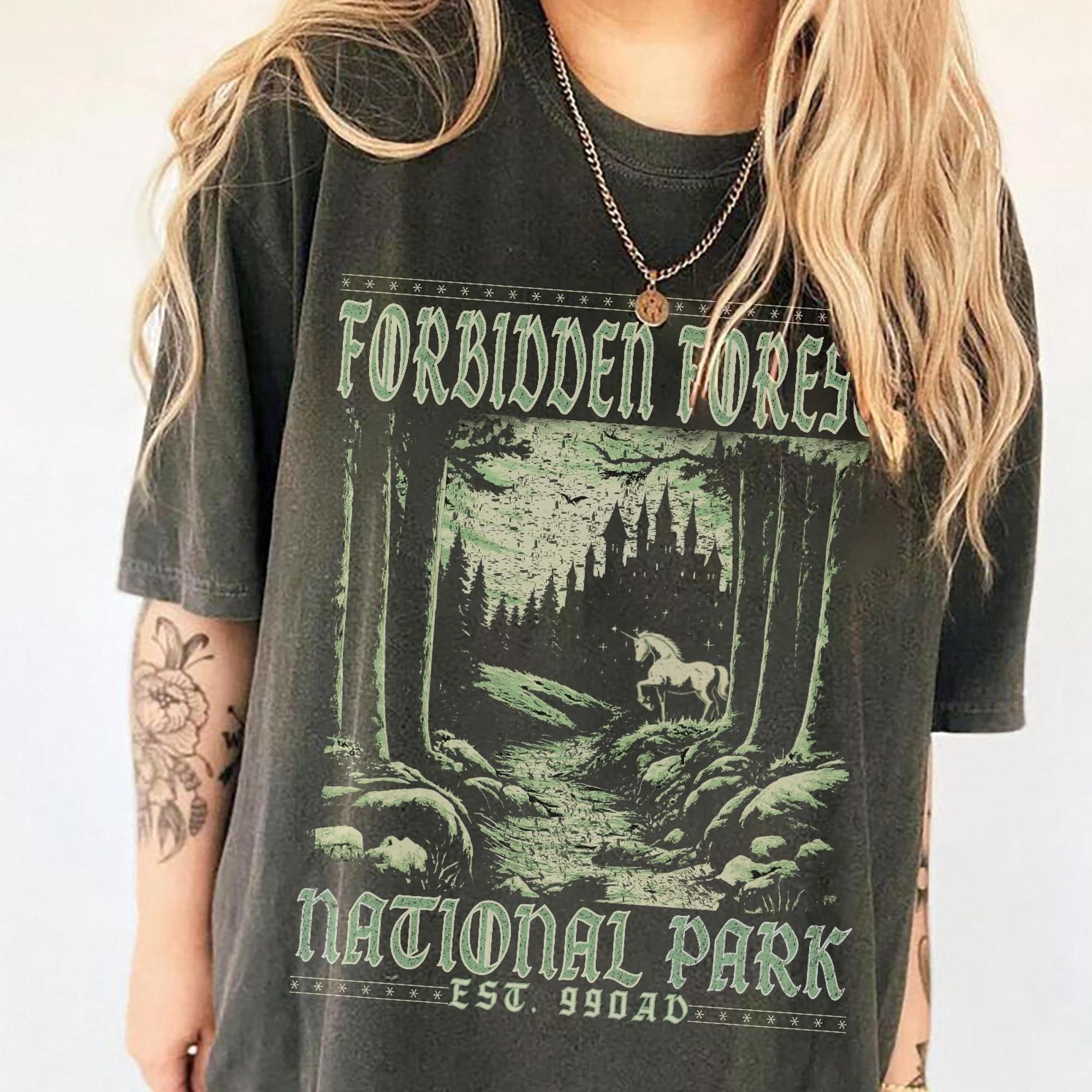 Distressed Mythical Forest Castle Comfort Colors T-Shirt - Fantasy ...