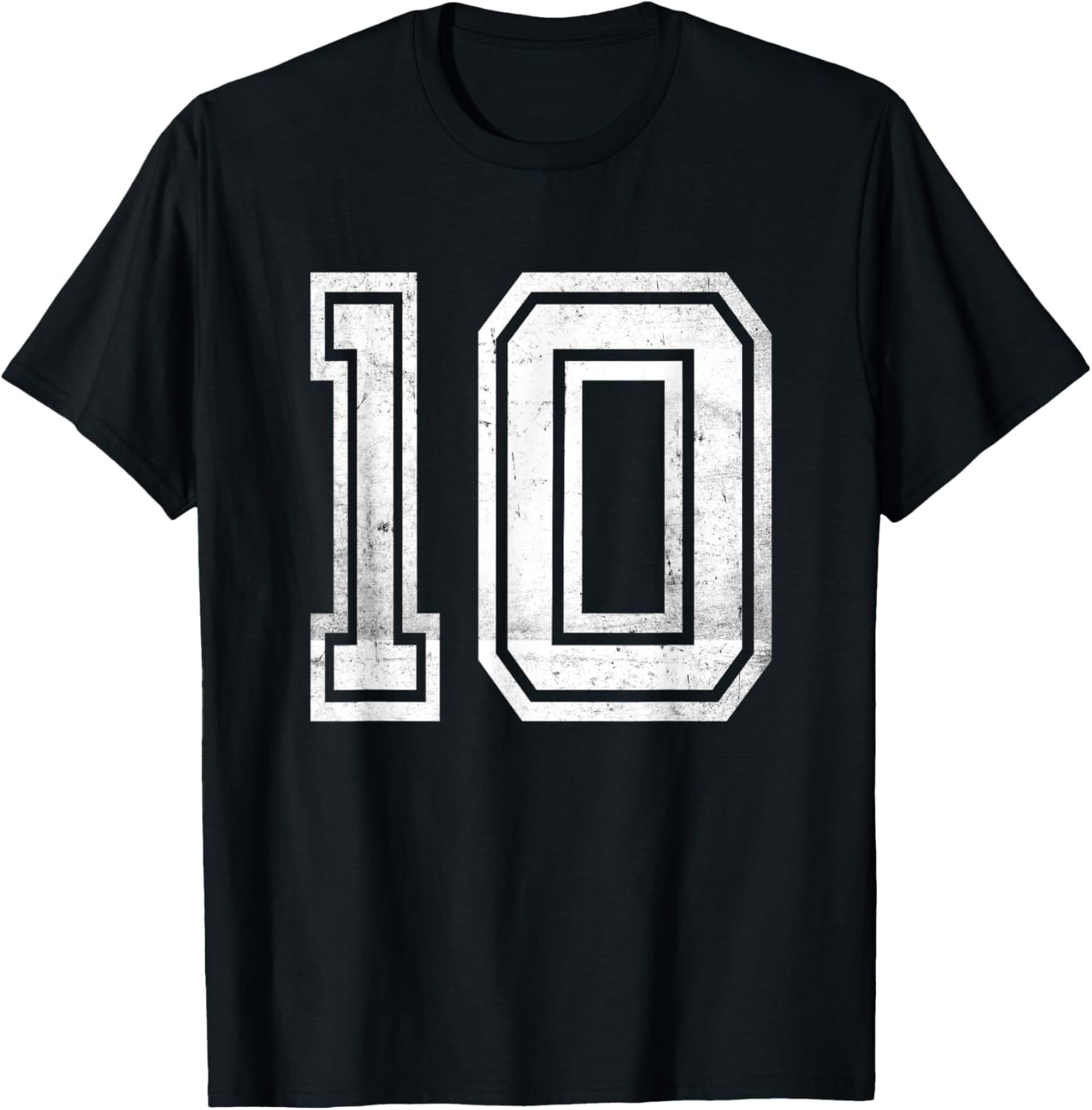 Distressed Number #10 Retro Number T-Shirt - Walmart.com