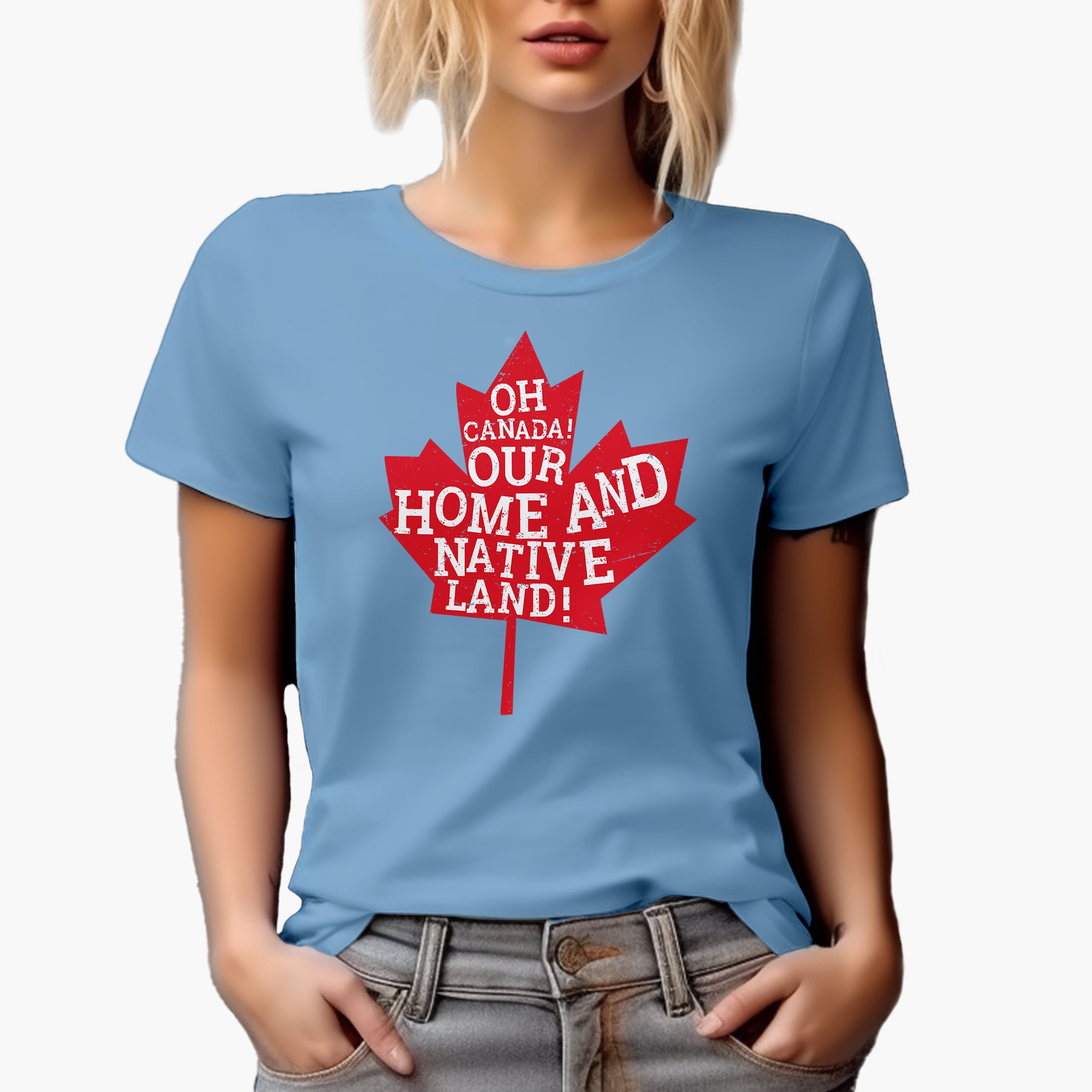 Distressed Oh Canada Our Home and Native Land - Maple Leaf Art Merch ...