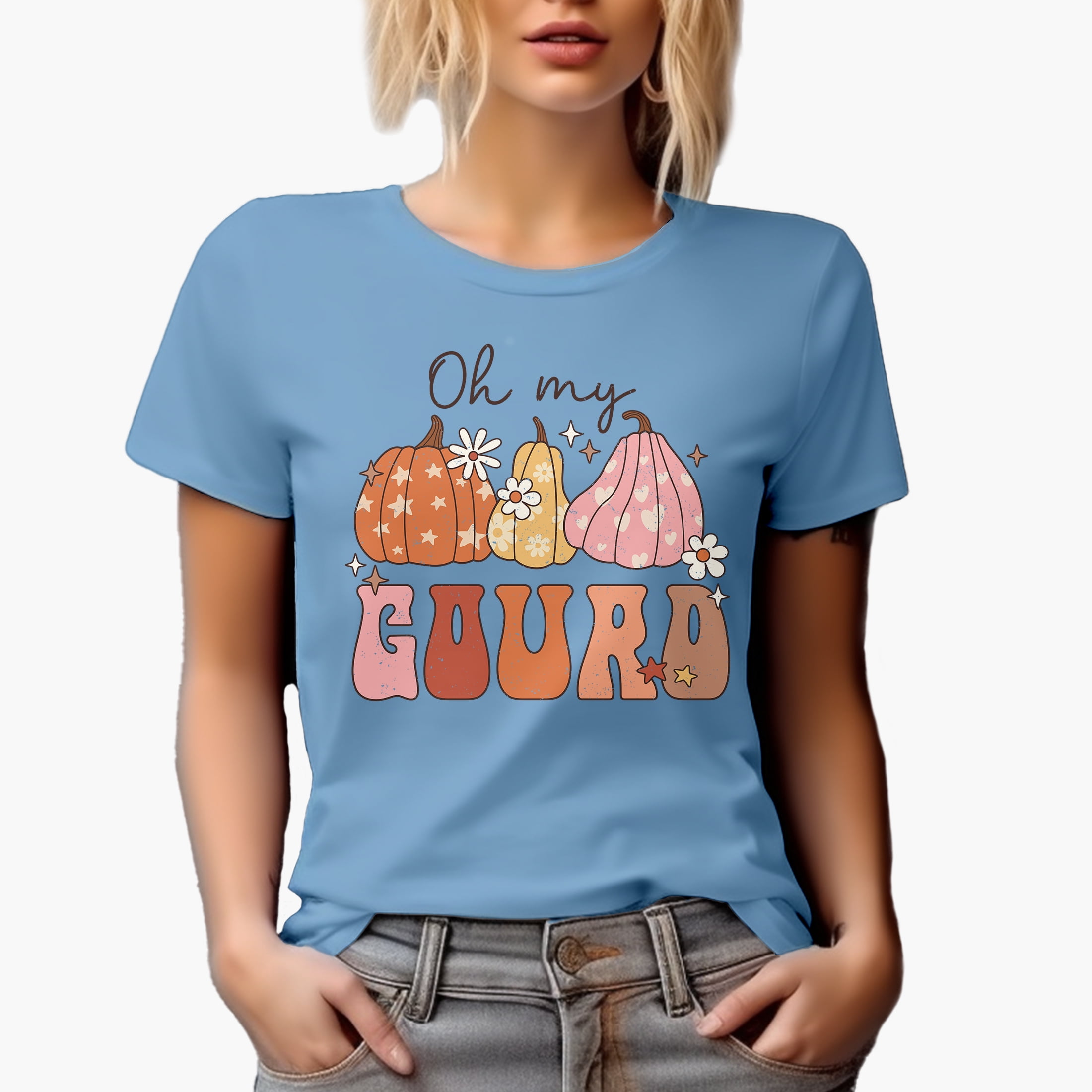 Distressed Oh My Gourd - Fall or Autumn Pun with Gourds Art Merch Gift ...