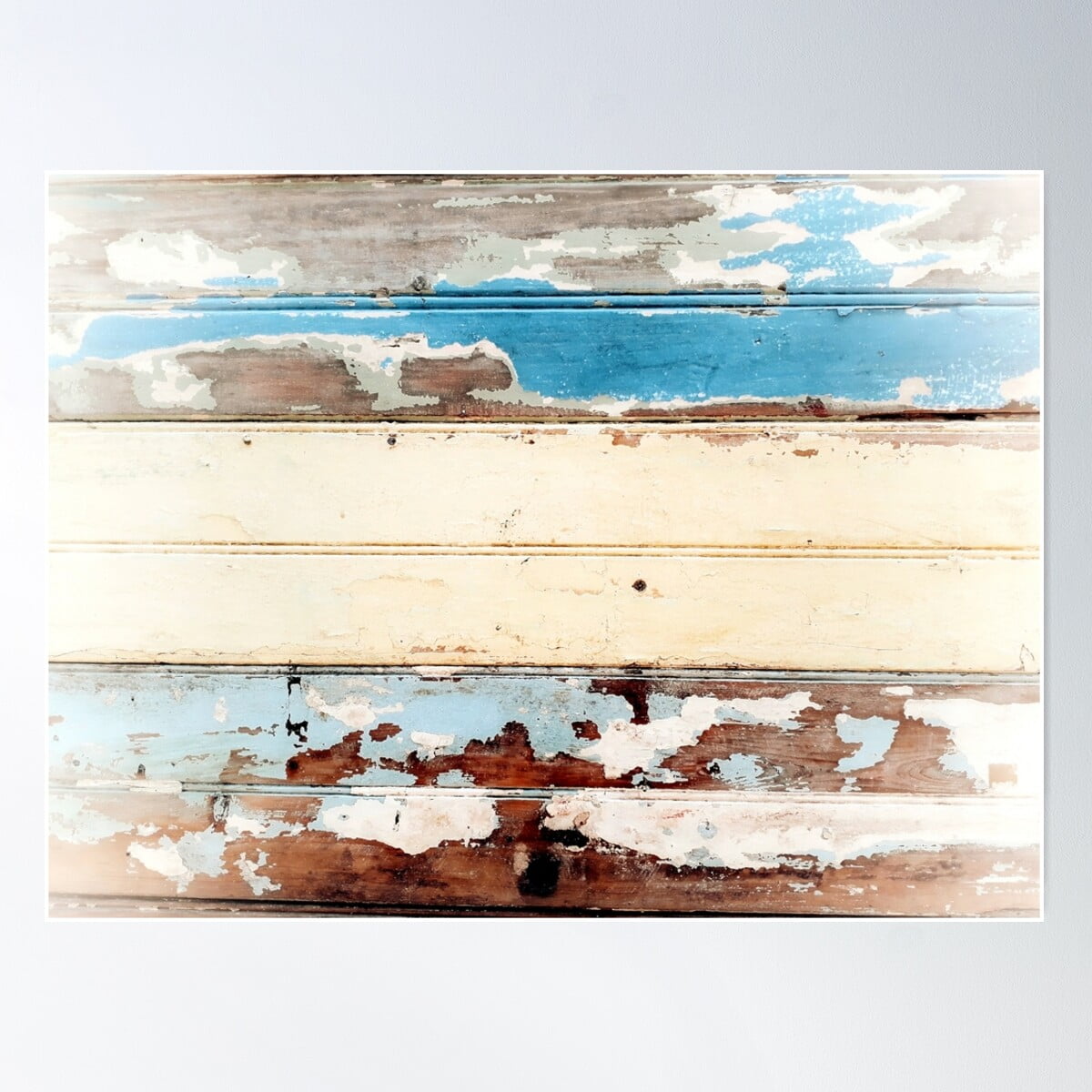 Distressed Paint Look On Wood Photo Print Coastal Farmhouse Style ...