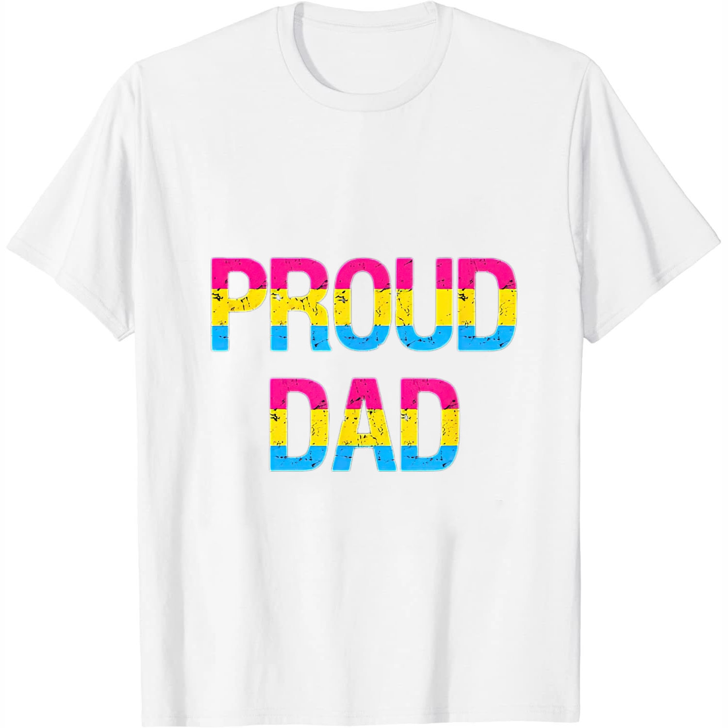 Distressed Pansexual Proud Dad Fathers Day Pan Pride Flag Womens T ...