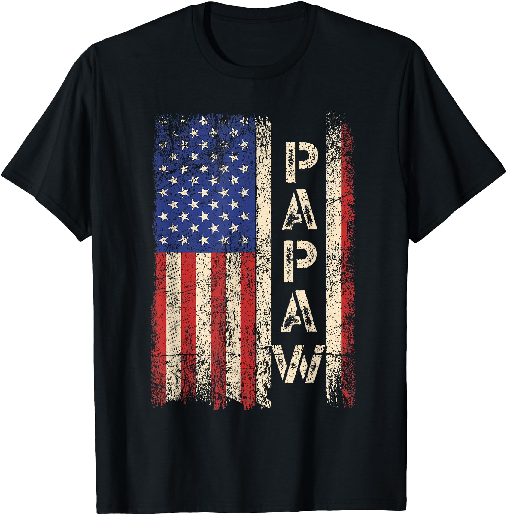 Distressed Patriotic Papaw US American Flag Design T-Shirt Grandfather ...