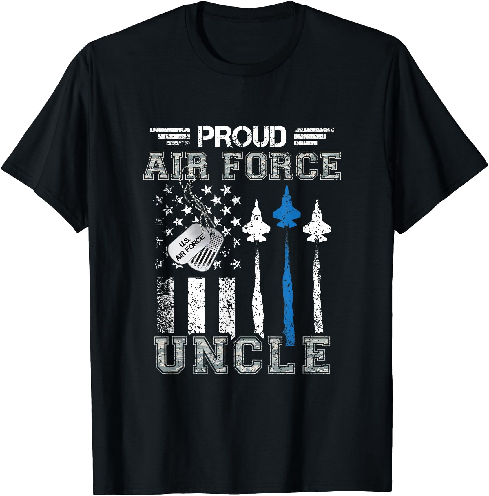 Distressed Patriotic Proud Air Force Uncle US Military Gift T-Shirt ...