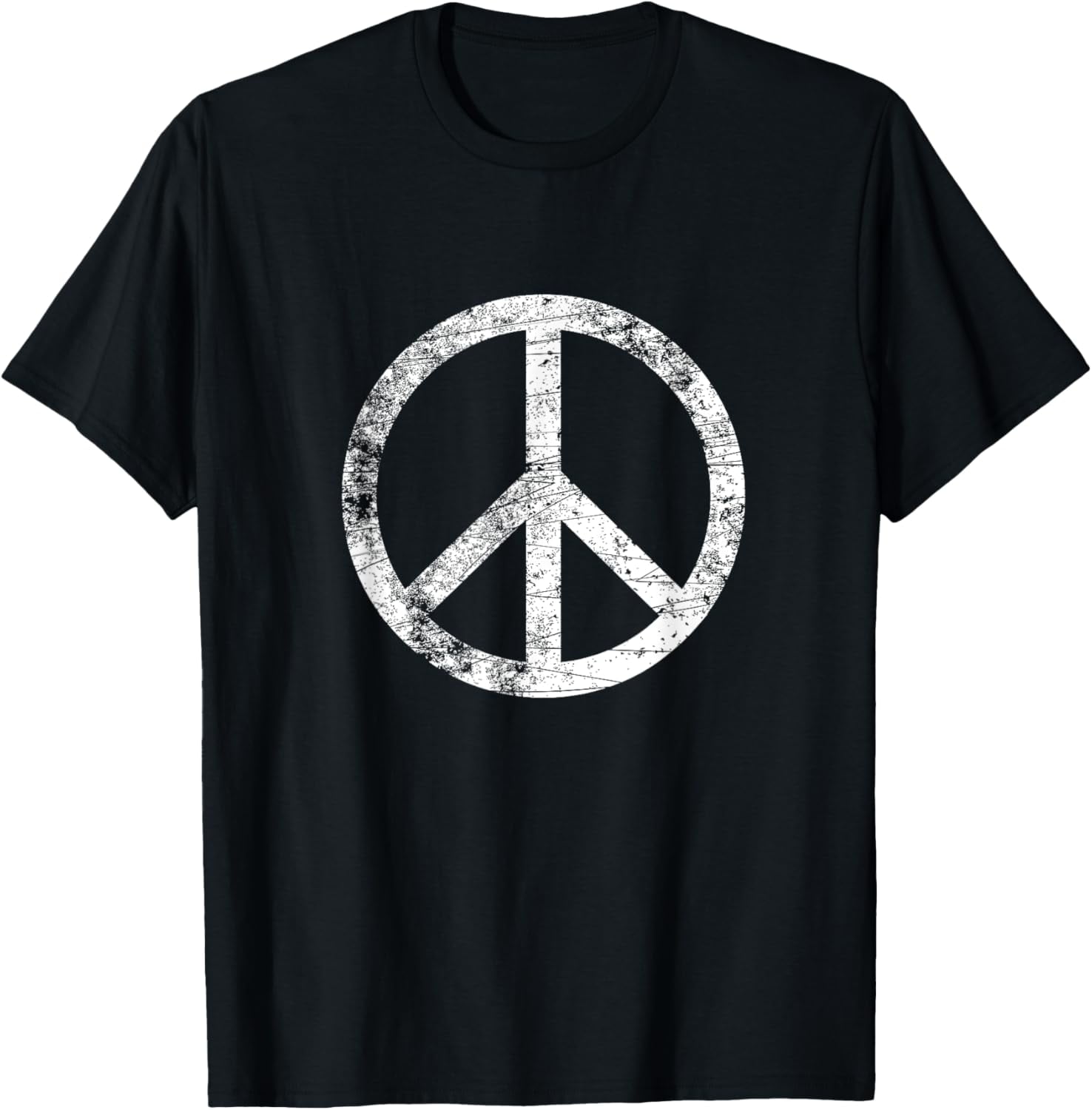 Distressed Peace Sign Retro Vintage Peace Symbol 70's Hippie T-Shirt ...