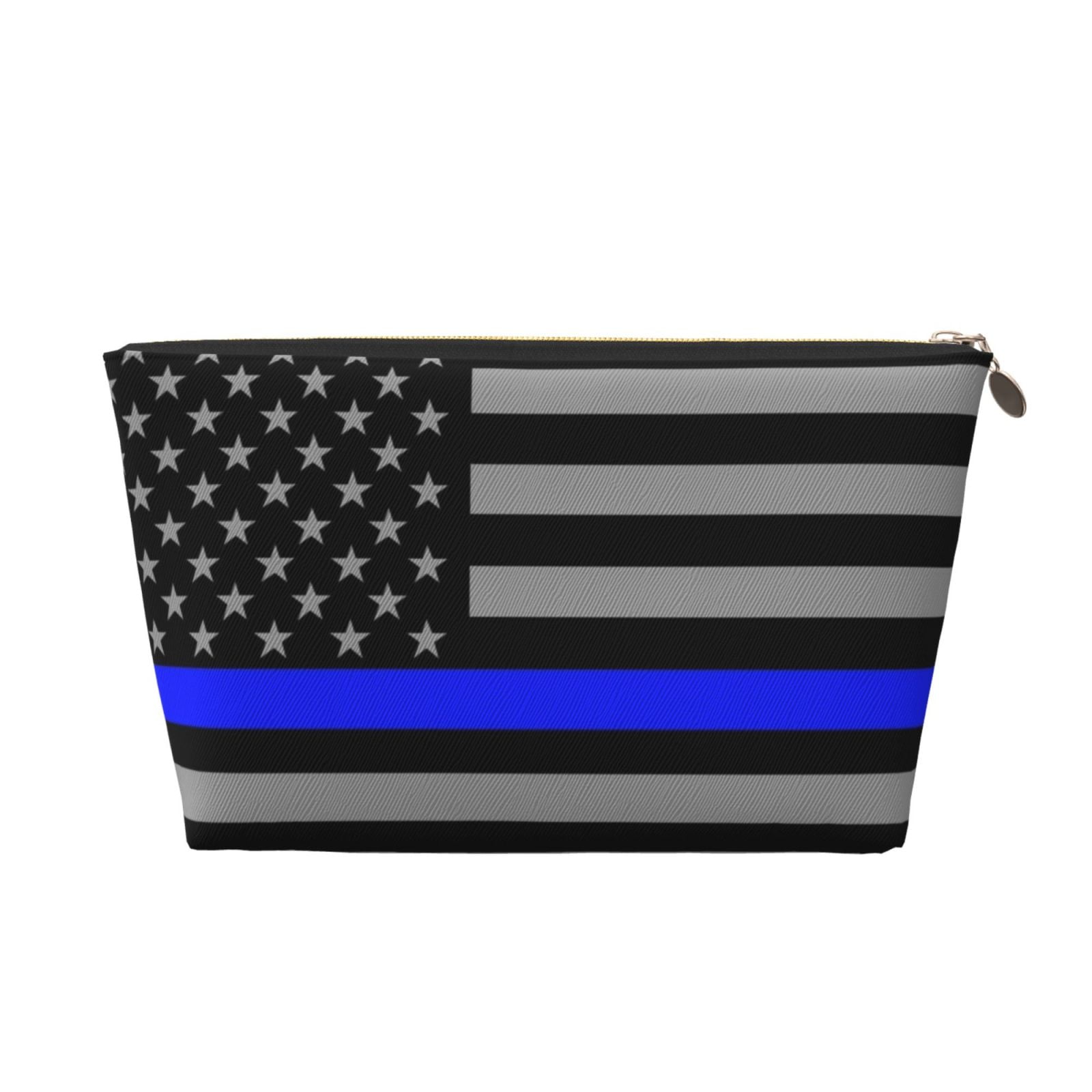 Distressed Police Style Flag Small Purse Organizer Zipper Cosmetic ...