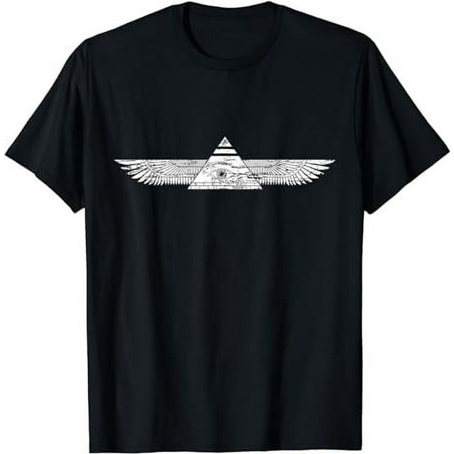Distressed Pyramid Egyptian Design the Eye of Horus & Wings T-Shirt ...