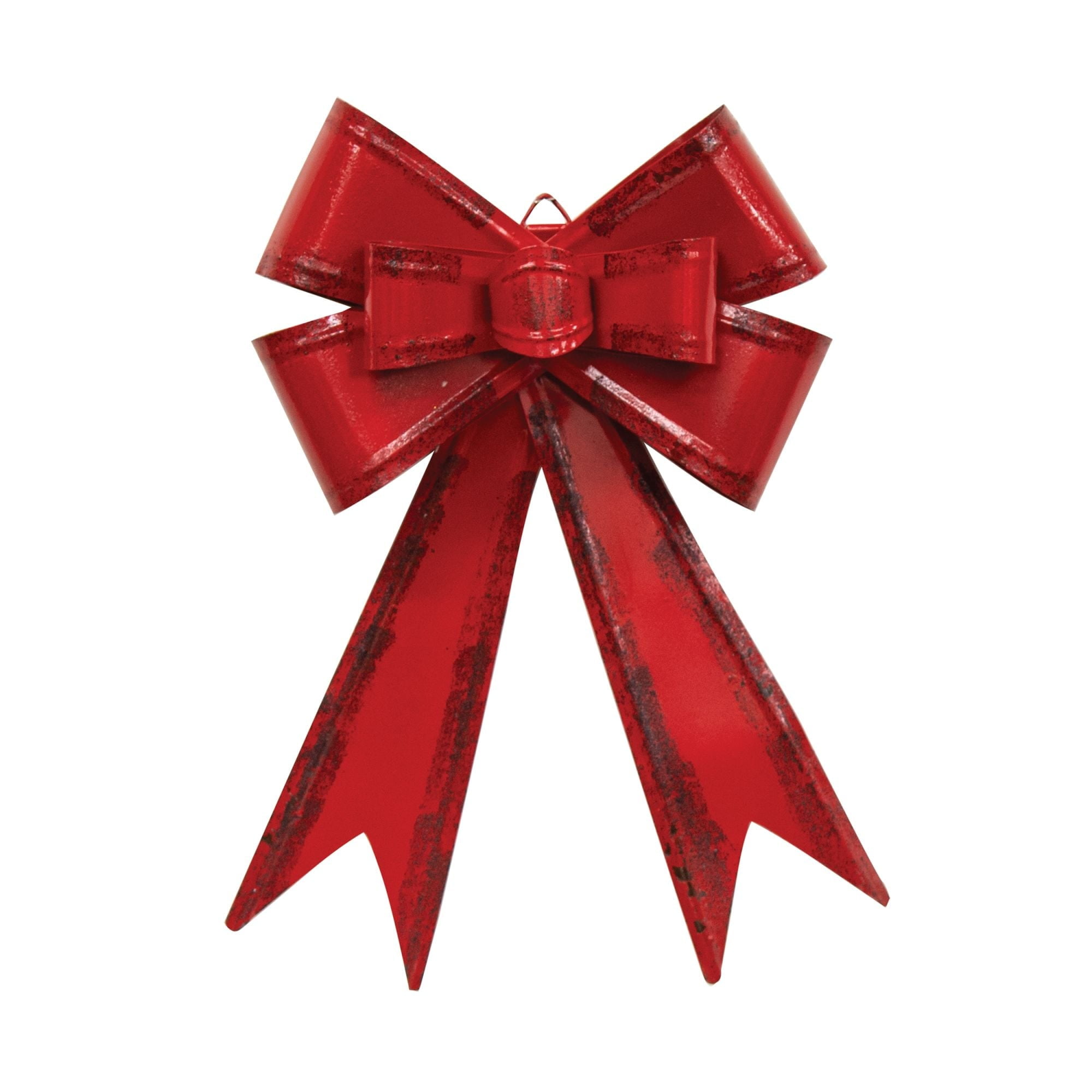 Distressed Red Metal Hanging Gift Bow - Walmart.com