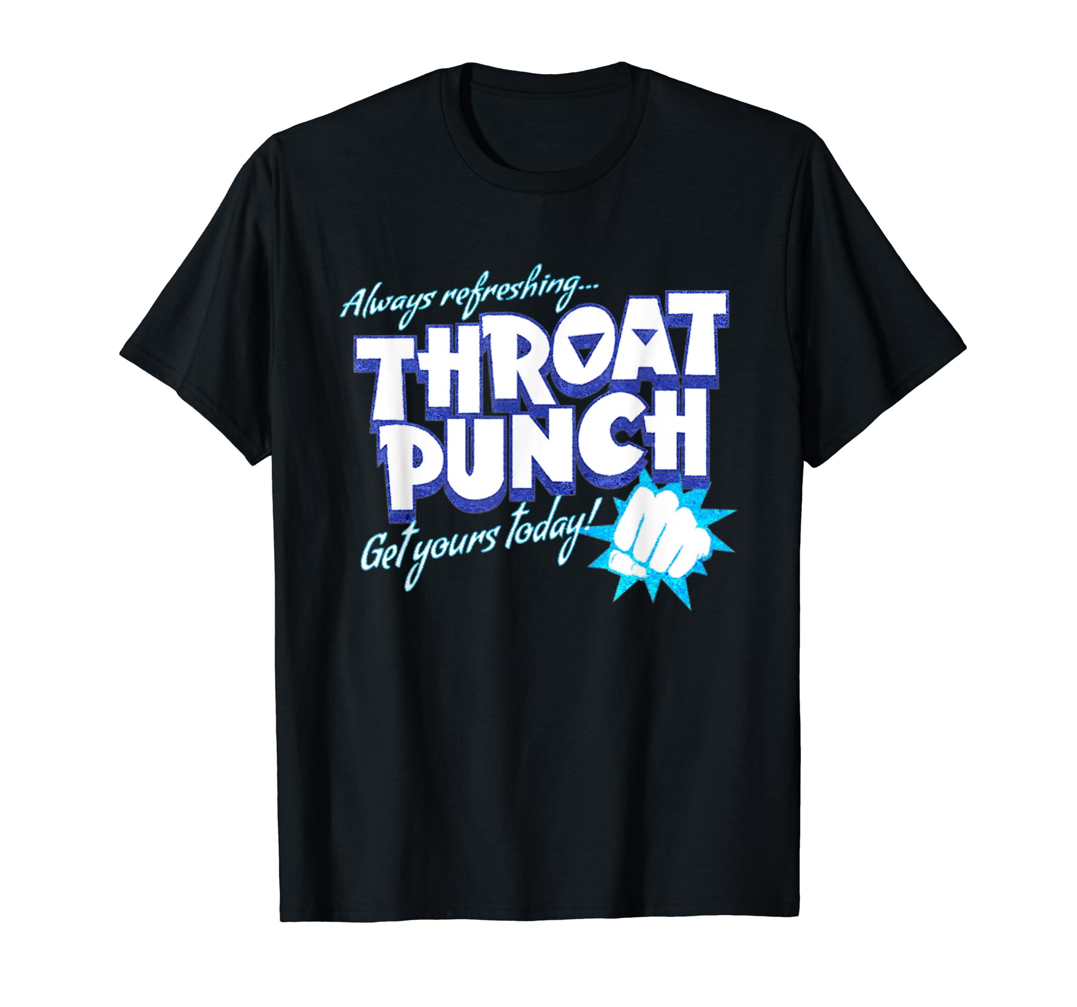 Distressed Refreshing Throat Punch T-Shirt Blue - Walmart.com