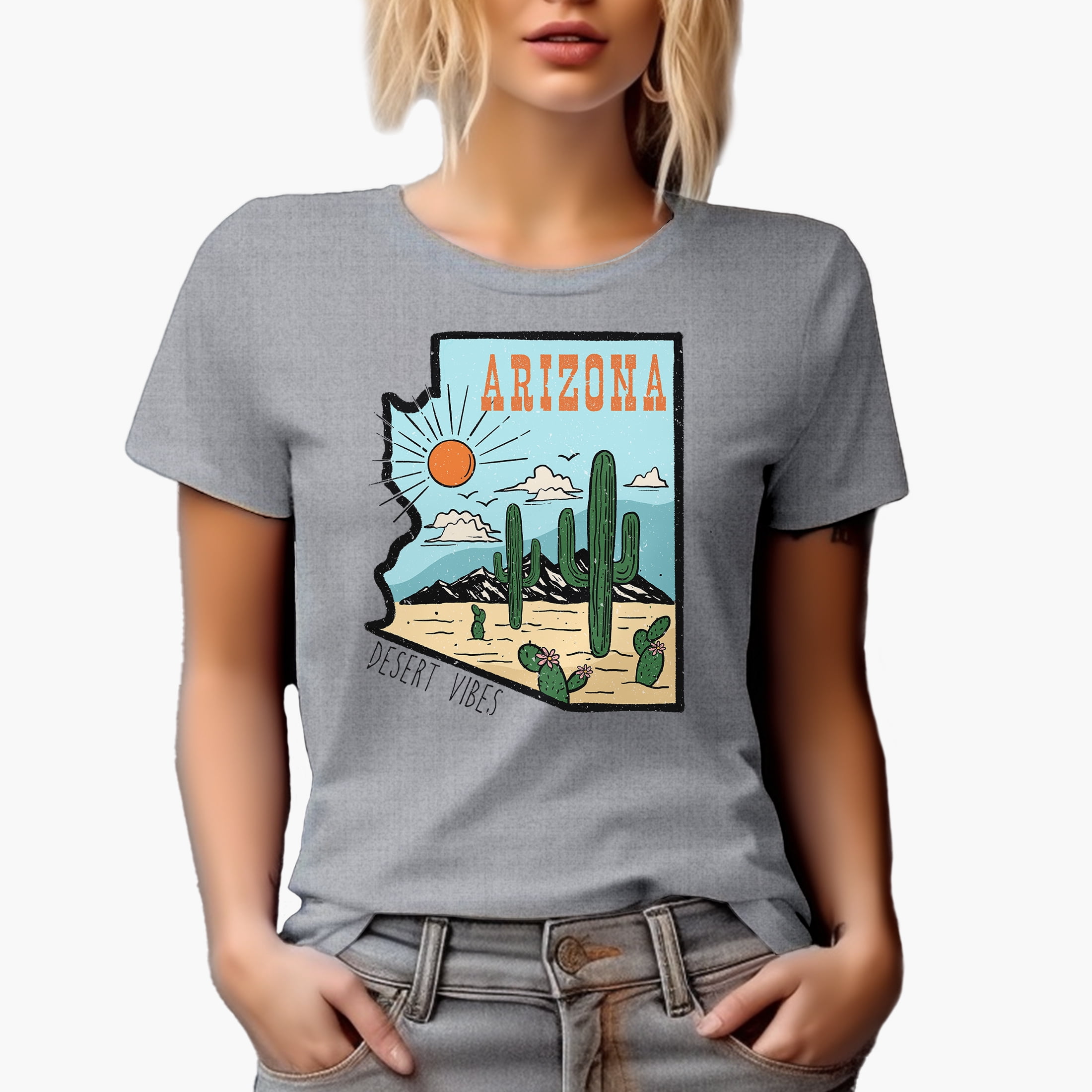 Distressed Retro Arizona, Desert Vibes - US State Themed Merch Gift ...