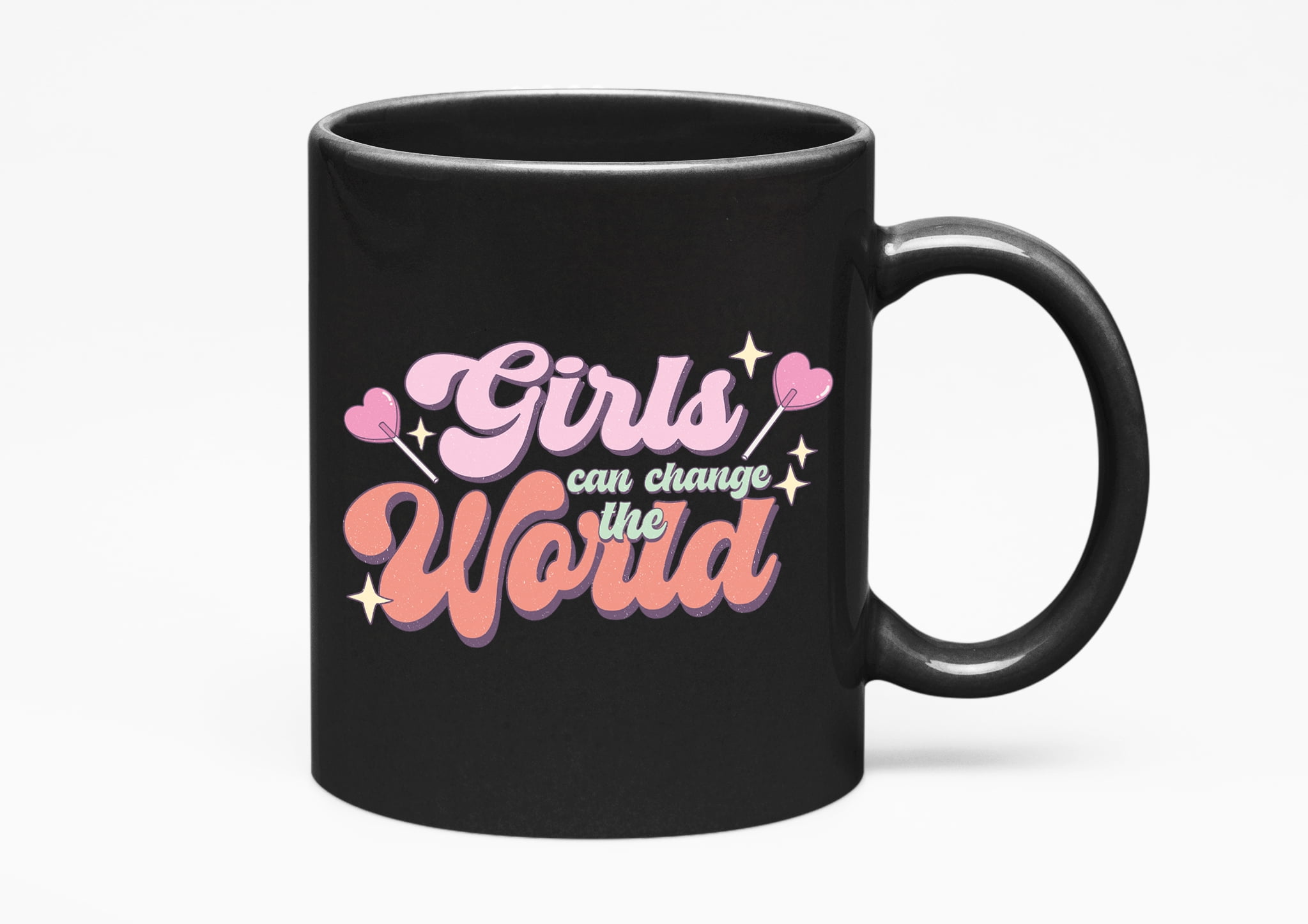 Distressed Retro Girls Can Change the World, Feminist Art Merch Gift ...