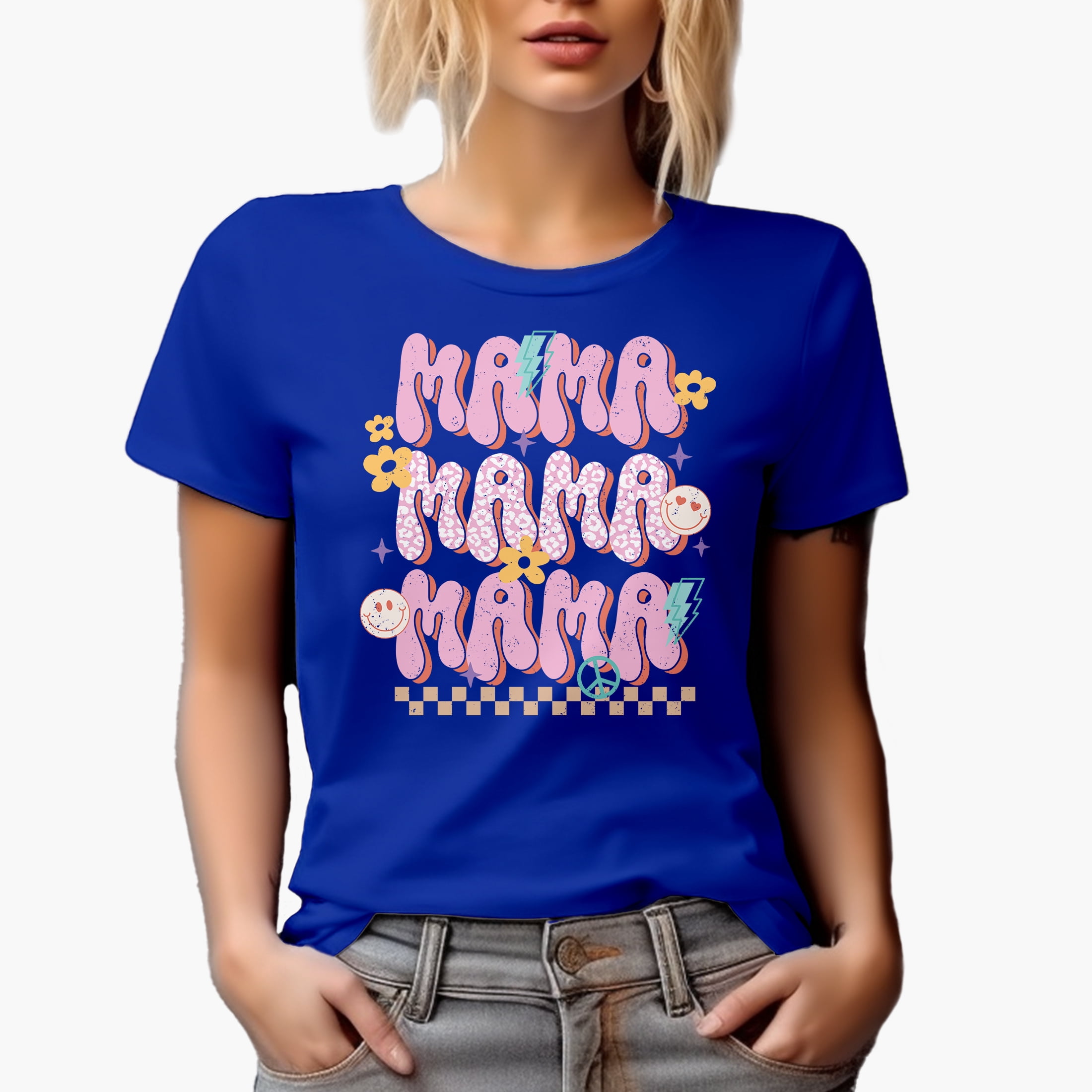 Distressed Retro Groovy Text Mama Word with Leopard Print, Mother's Day ...