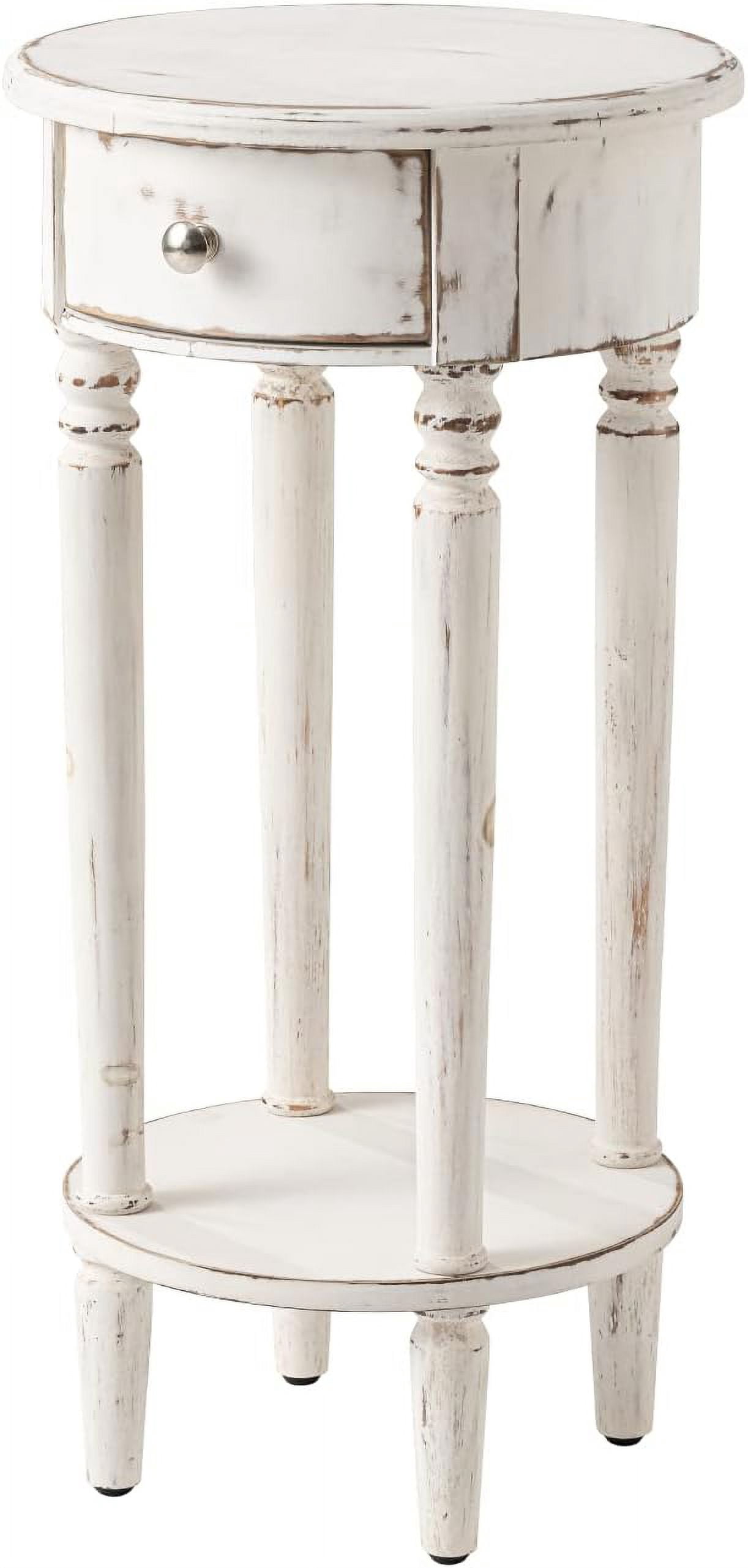 Distressed Round Telephone Stand Drawer Nightstand - Walmart.com