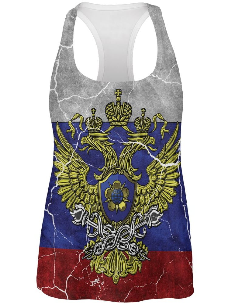 Distressed Russian Imperial Flag All Over Womens Work Out Tank Top ...