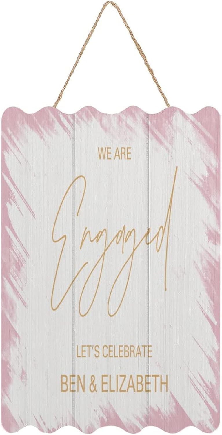 Distressed Rustic Decor Wood Signs We are Engaged Let's Celebrate ...