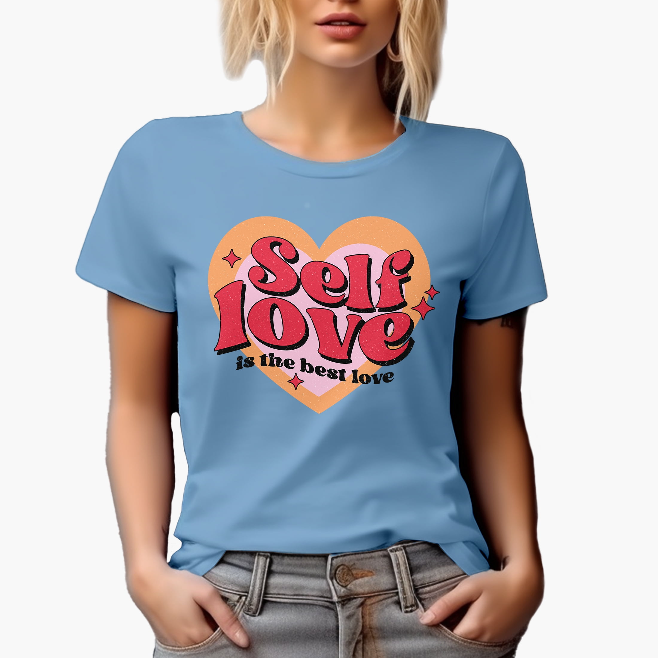 Distressed Self Love Is the Best Love - Retro Groovy Wavy Text ...