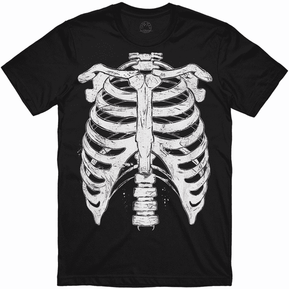 Distressed Skeleton Rib Cage Unisex Short Sleeve Graphic T-Shirt ...