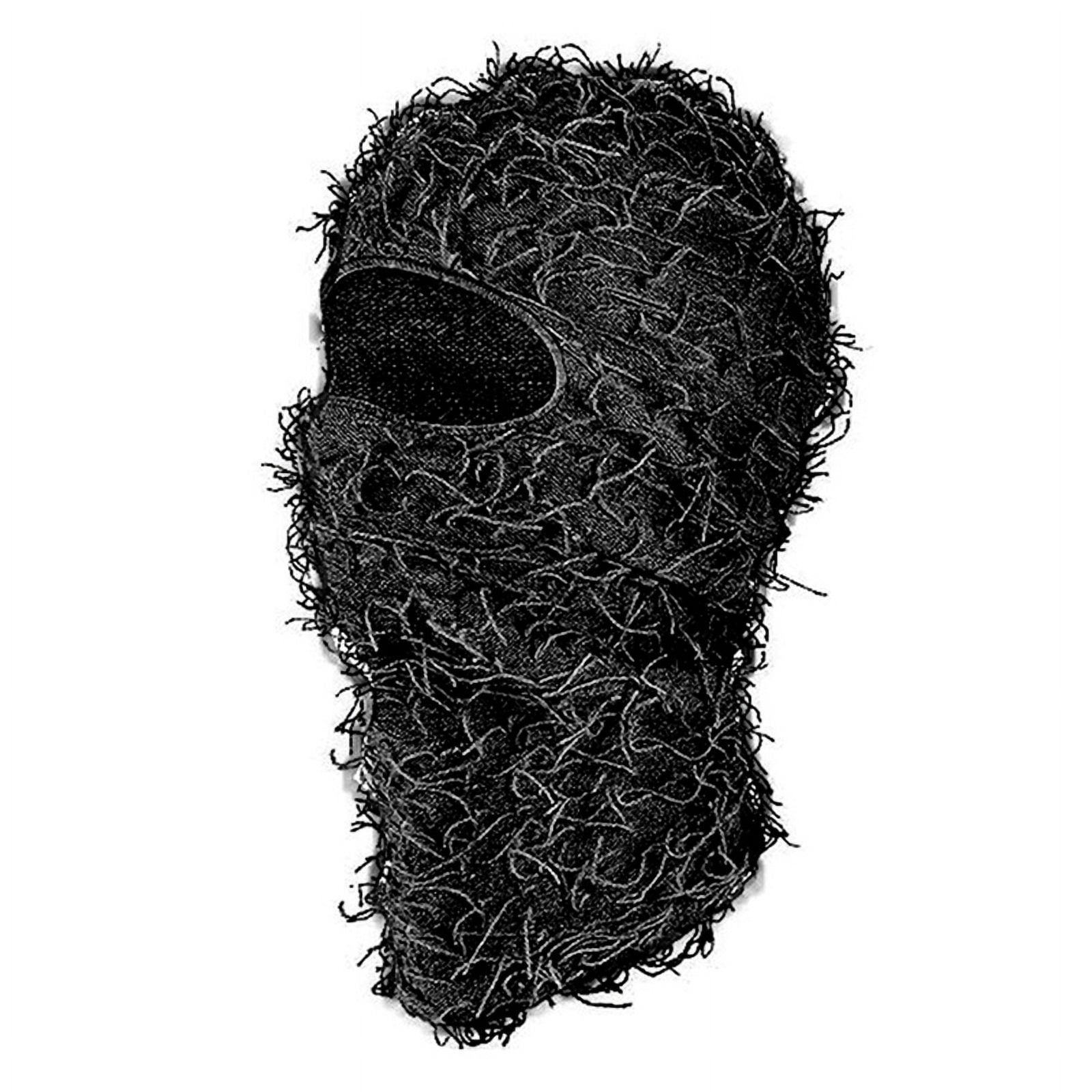 Distressed Ski Mask Full Face Knitted Fuzzy Yeat Shiesty Distress Mask ...