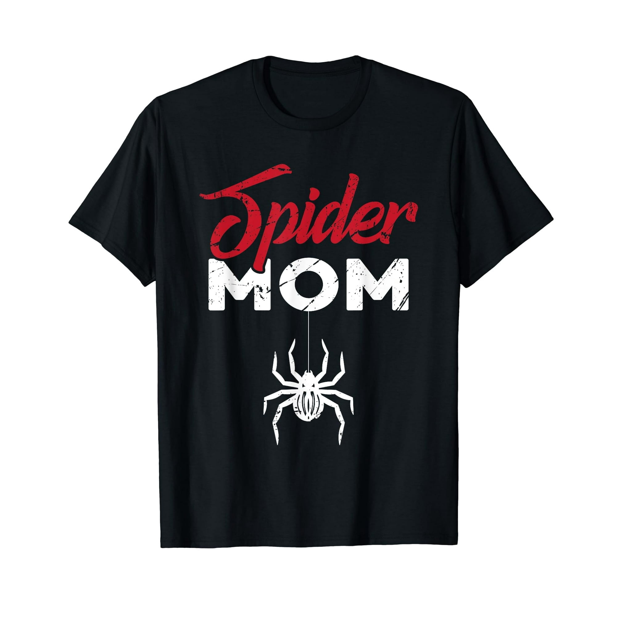Distressed Spider Mom Graphic for Women Short Sleeve Casual T-Shirt ...