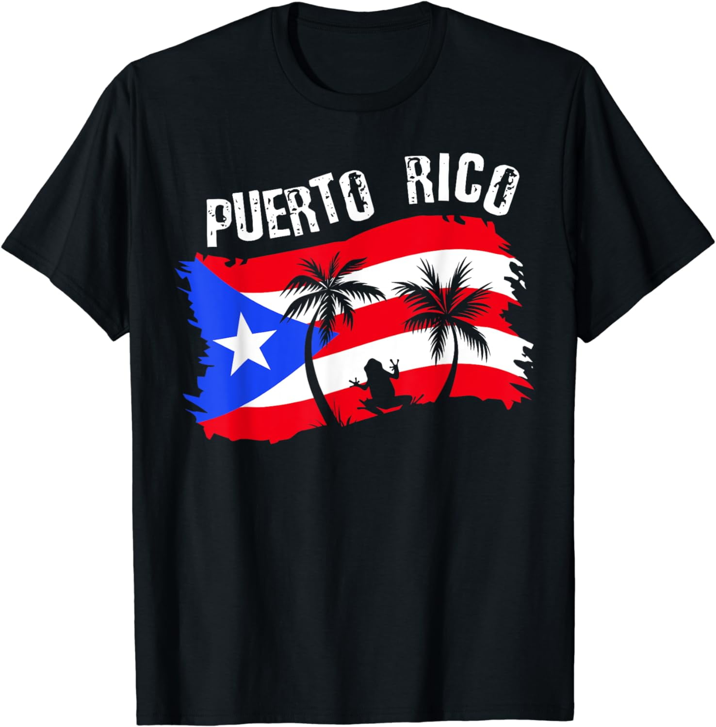 Distressed Style Puerto Rico Frog Gift design Puerto Rico! T-Shirt ...