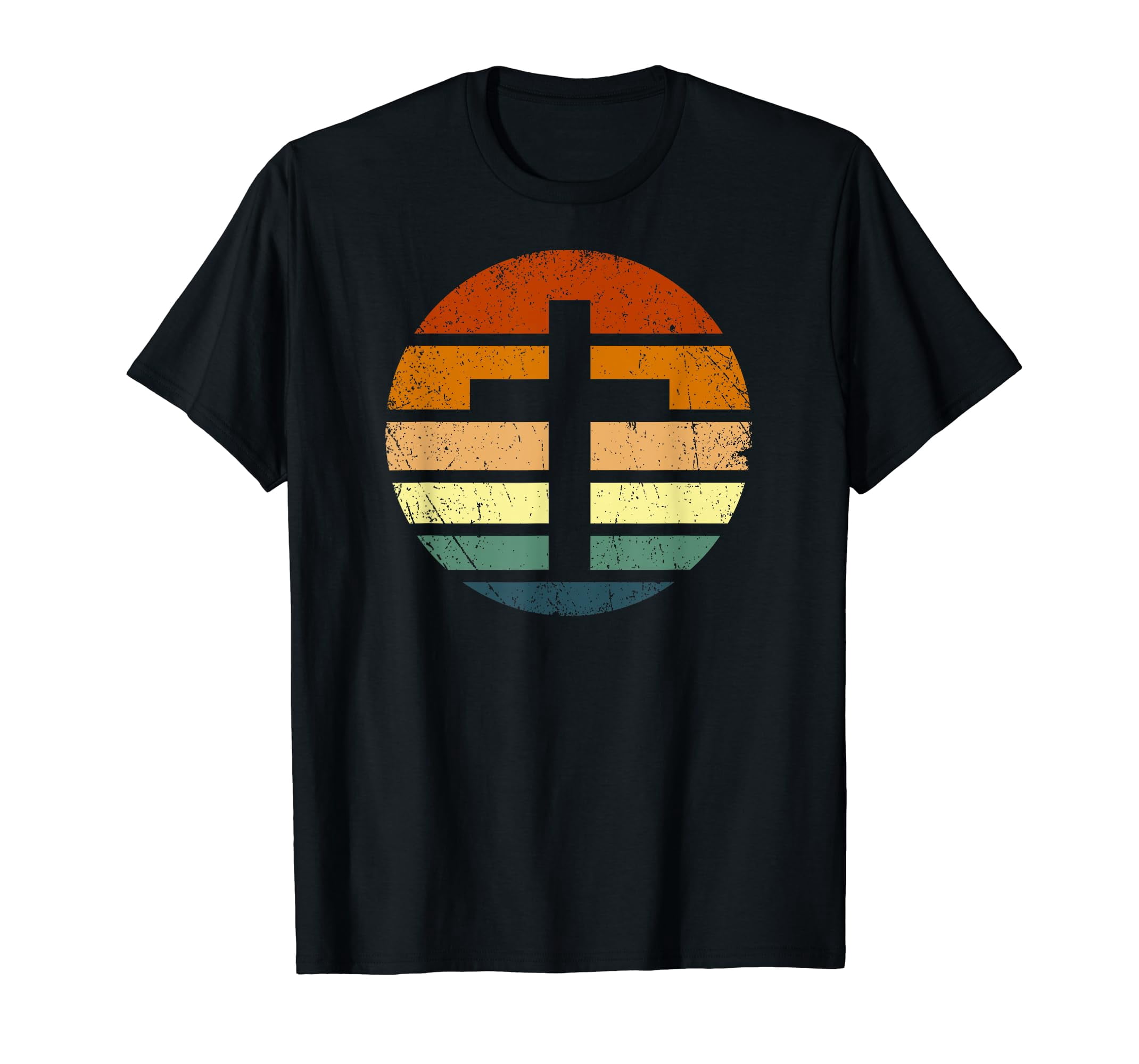 Distressed Sunset Cross Christian Design Men T-Shirt - Walmart.com