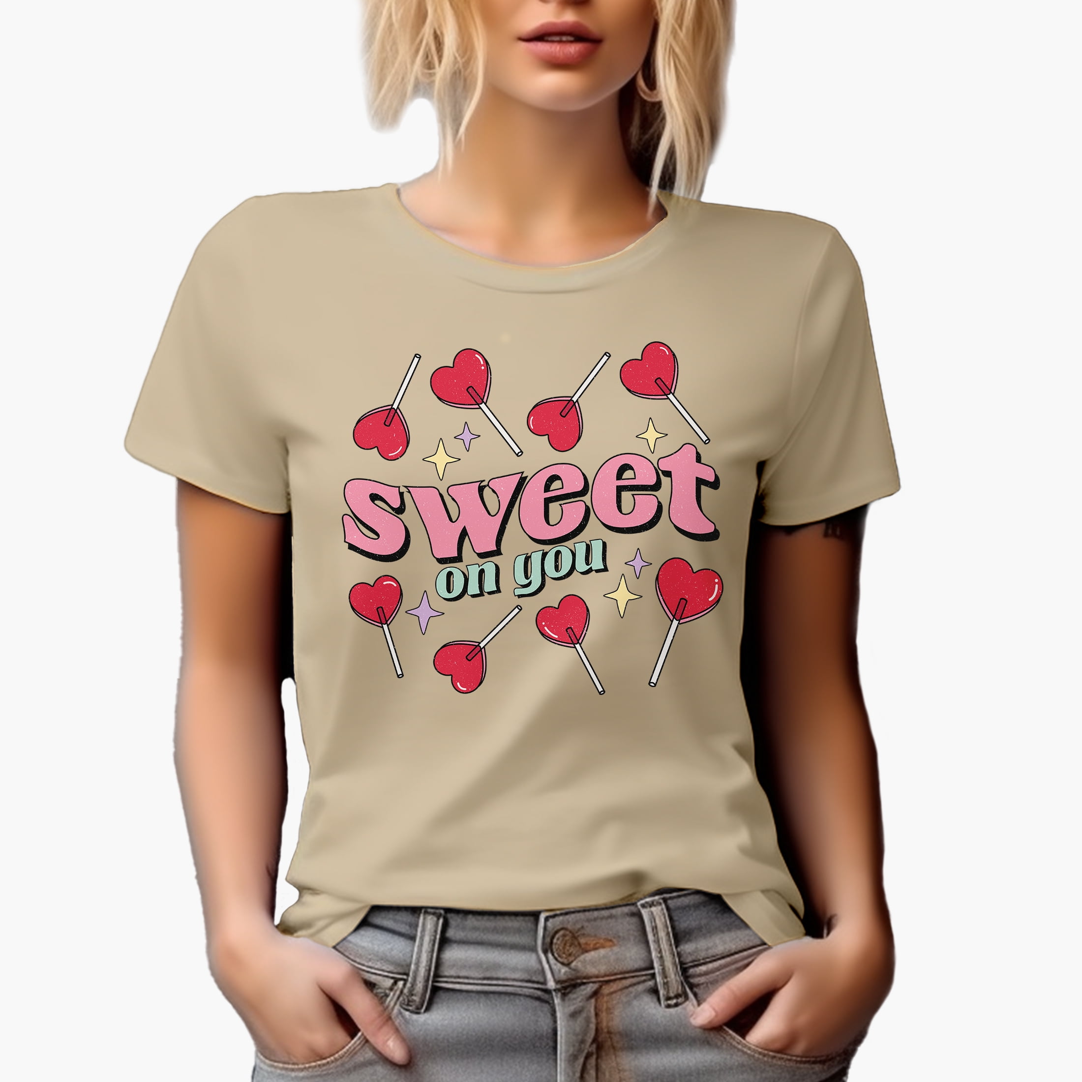 Distressed Sweet on You - Retro Heart Lollipops Valentine's Day Art ...