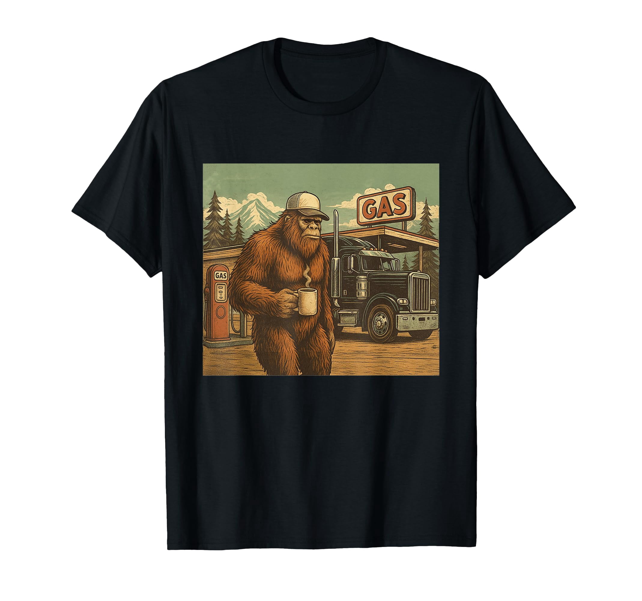 Distressed Truck Driver T-Shirt with Rustic Ape Design for Comfortable ...