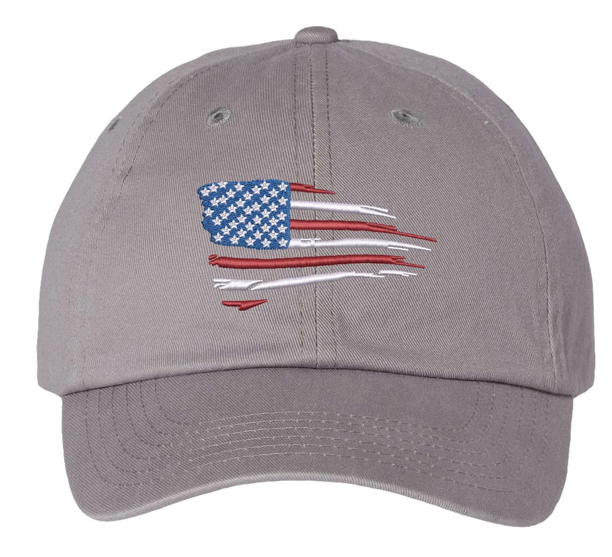 Distressed US Flag Baseball Hat, Waving American Flag Baseball Cap ...