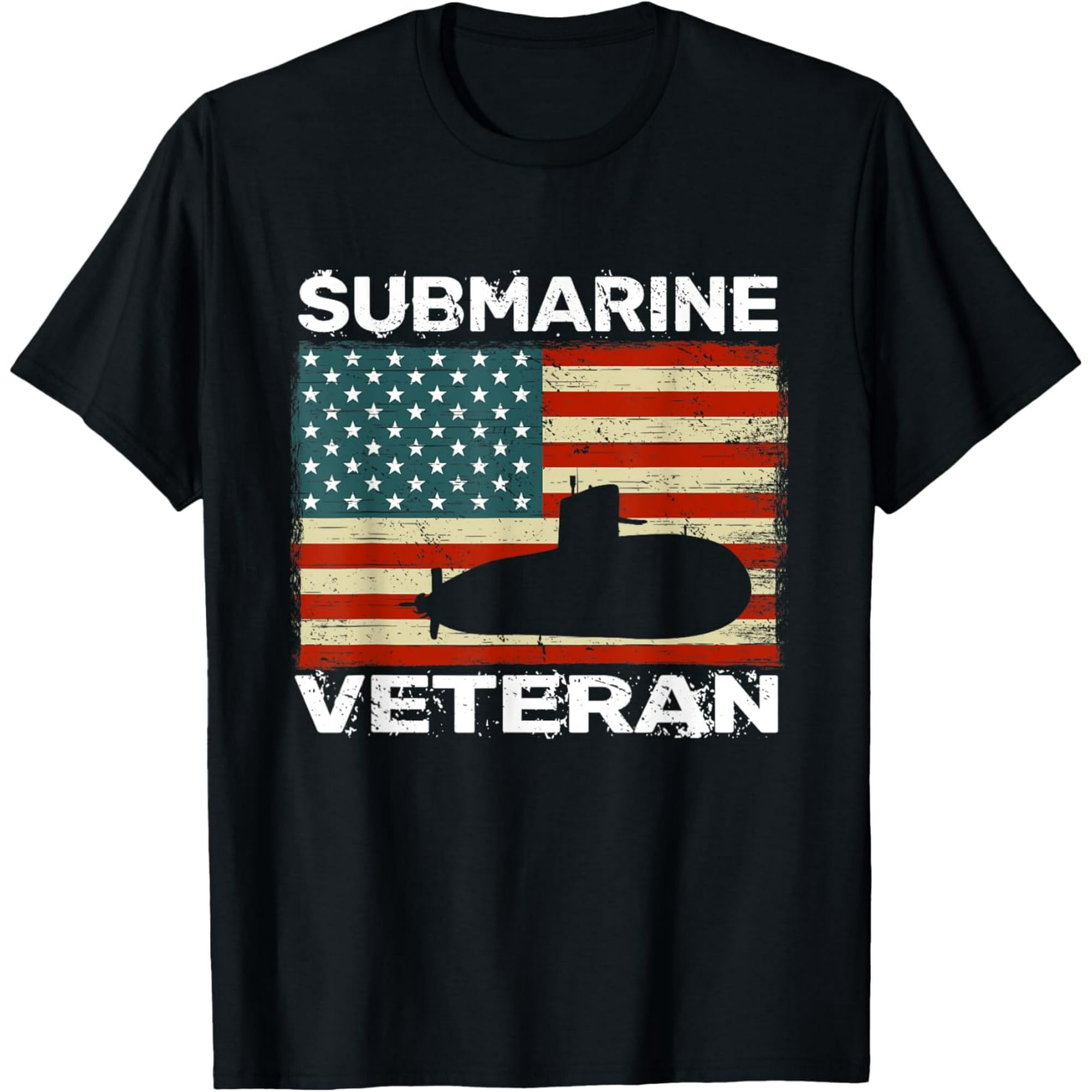 Distressed US Flag Submarine Veteran Graphic for Men Short Sleeve T ...