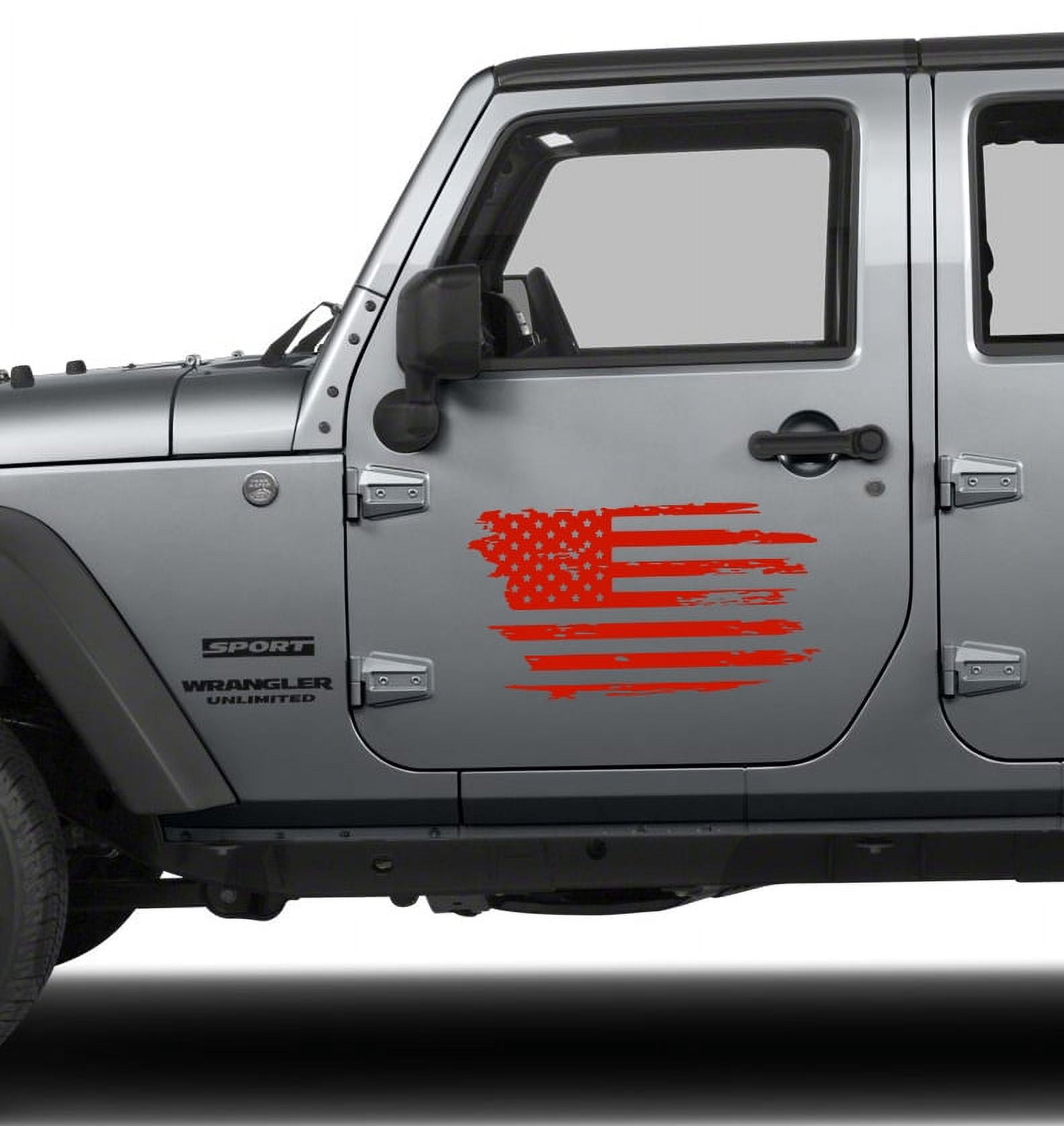 Distressed USA American Flag VINYL decal for Jeep doors, Truck and ...