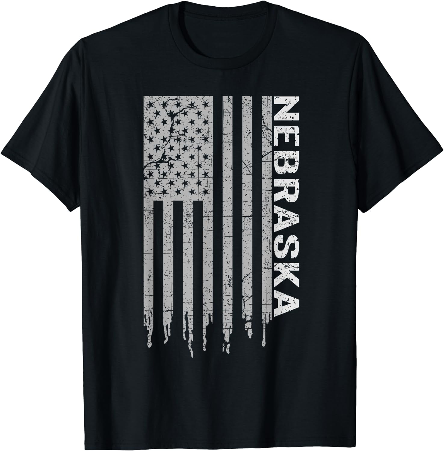 Distressed USA Flag Patriotic American From Nebraska T-Shirt - Walmart.com