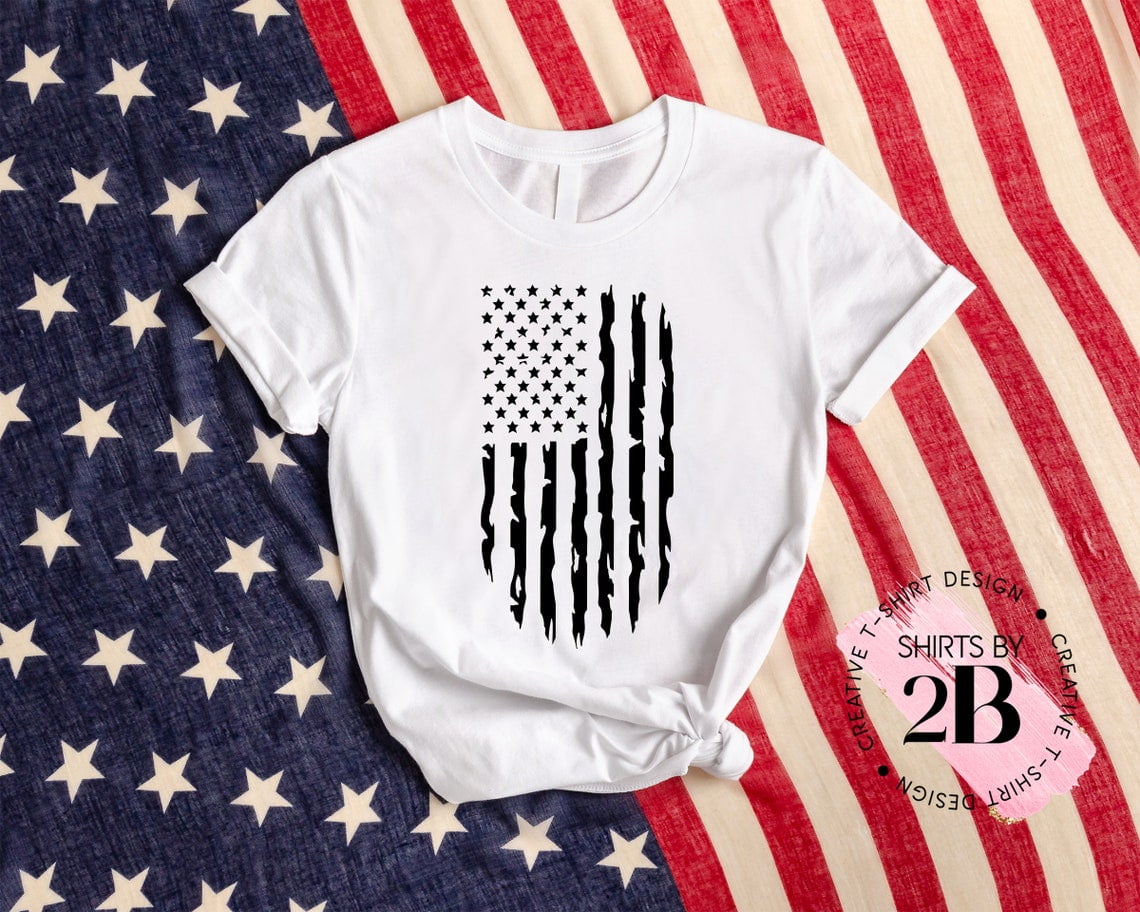 Distressed Usa Flag Shirt, American Shirt, Usa Flag Distressed Shirt ...