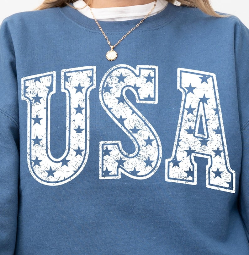 Distressed Usa Varsity T-shirt, Grunge 4th of July Shirt, 4th Of July ...