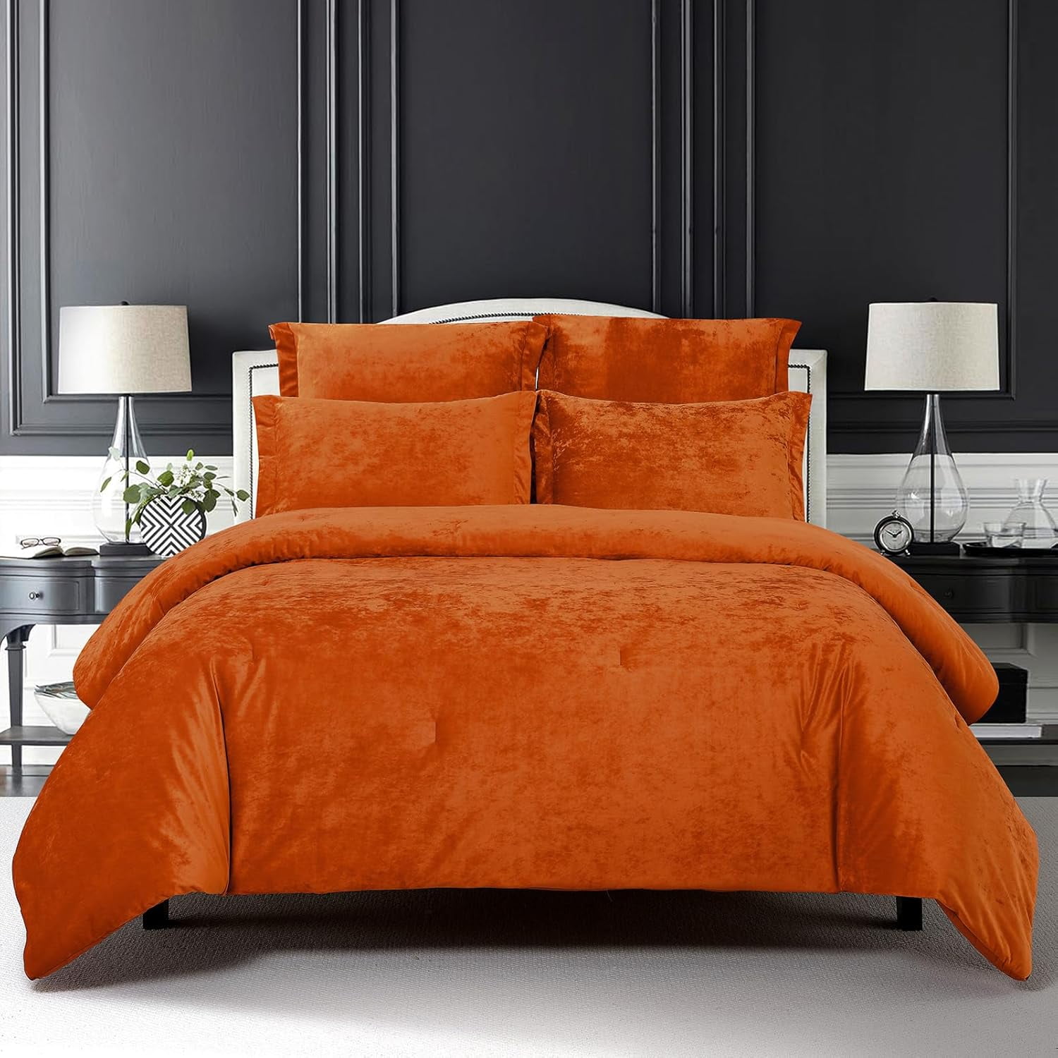 Distressed Velvet Comforter Set, Distressed Velvet Face with Brushed ...