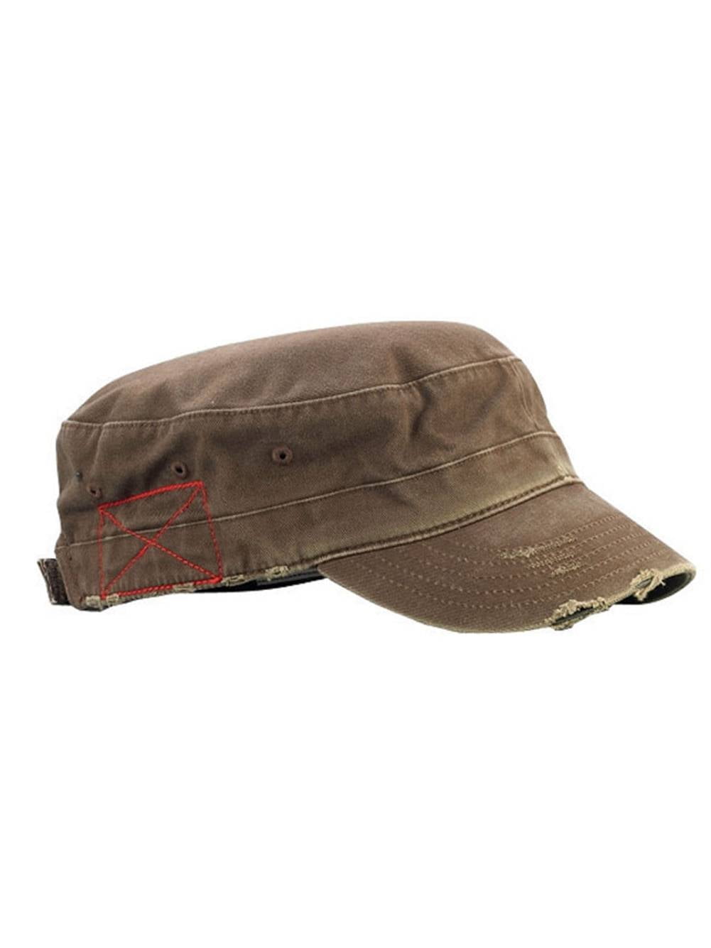 Distressed Washed Cadet Army Cap- Brown - Walmart.com