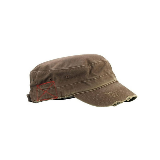 Distressed Washed Cadet Army Cap- Brown - Walmart.com