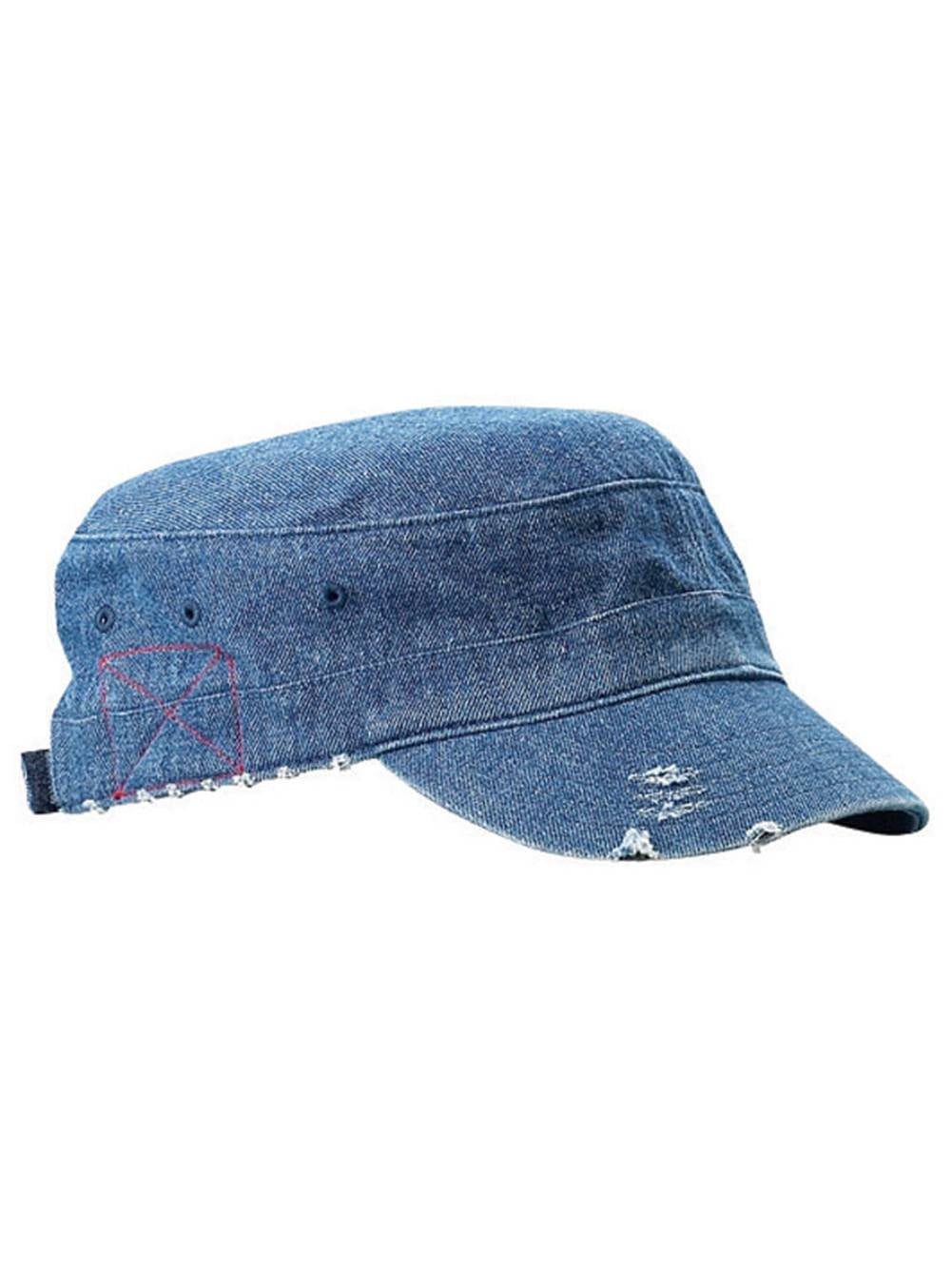 Distressed Washed Cadet Army Cap- Denim - Walmart.com
