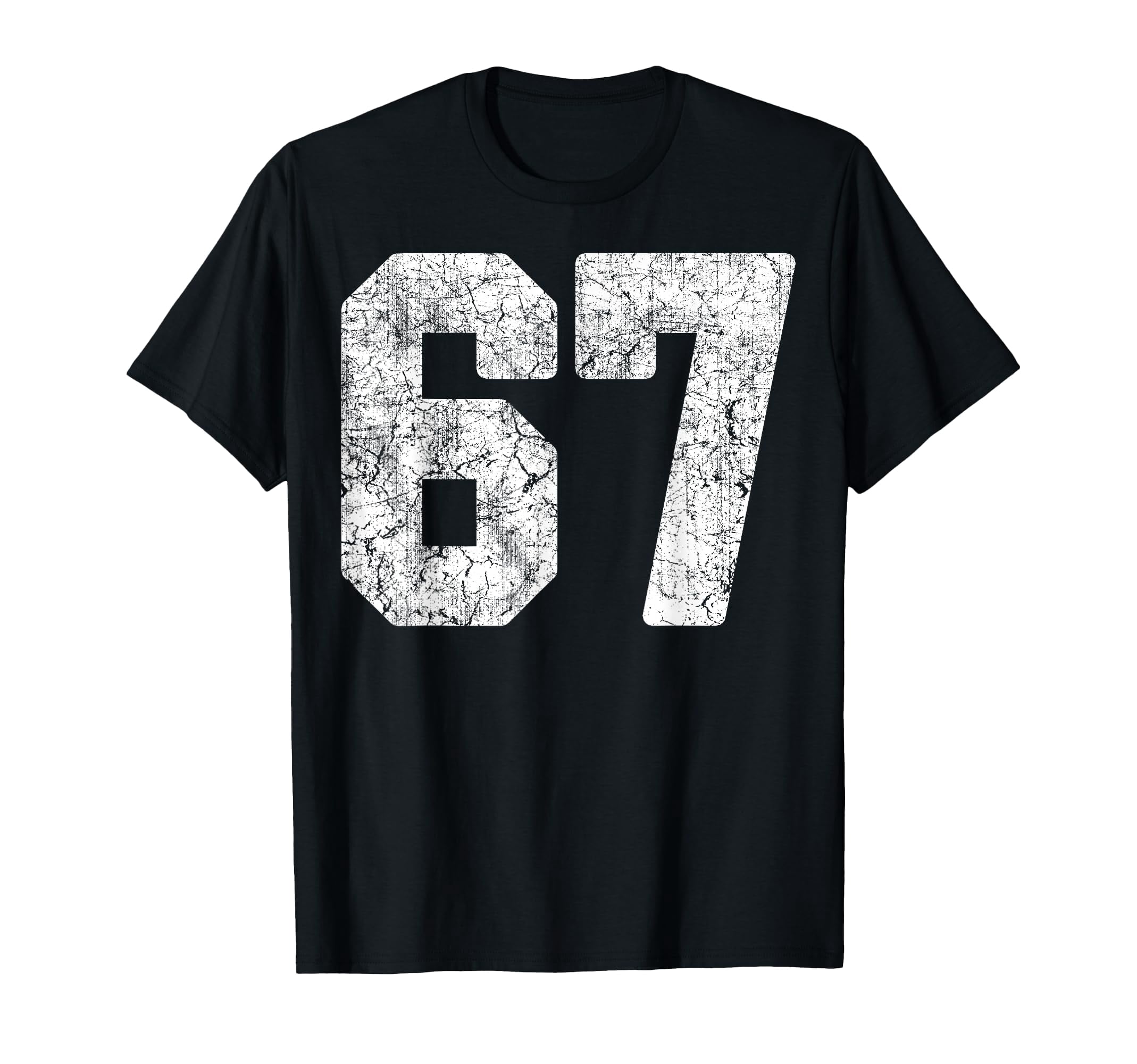 Distressed White Number 67 Jersey Player Uniform Grunge T-Shirt for ...